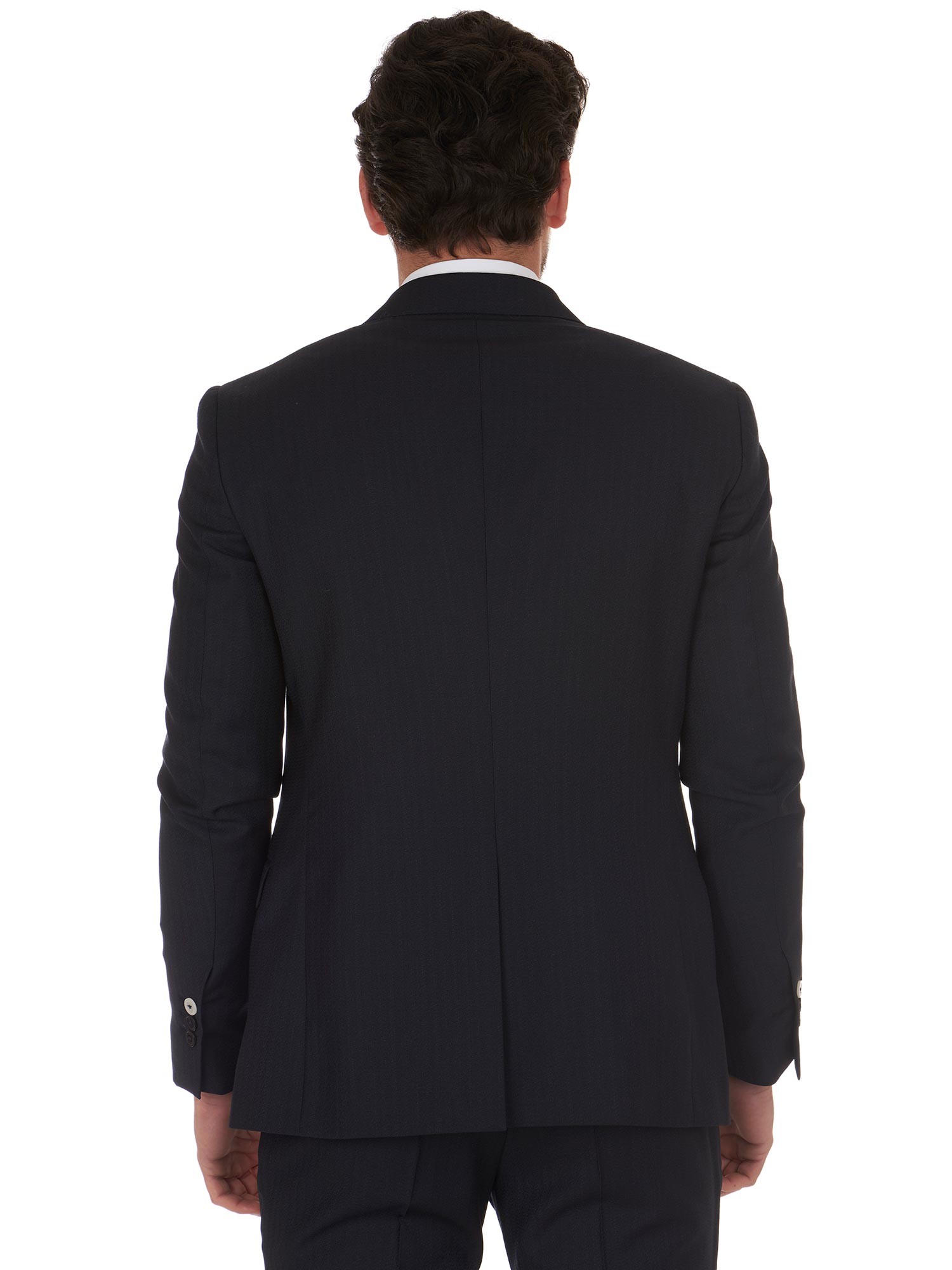 Dunkelblauer Anzug mit schmaler Passform und 2-Knopf-Jacke