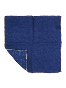 Blue pocket handkerchief of wool Rosi Collection Made in Italy