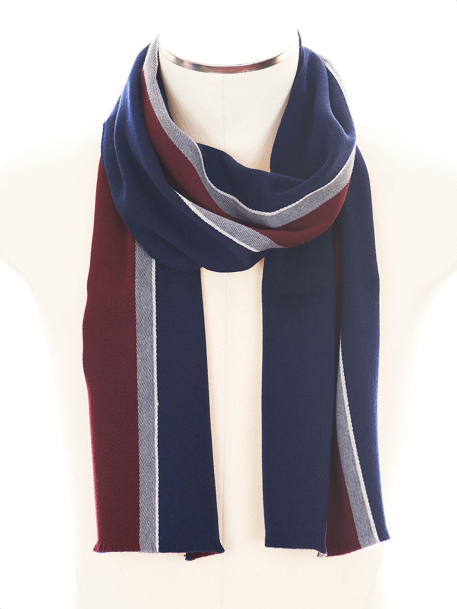 Blue and red striped scarf - Rosi