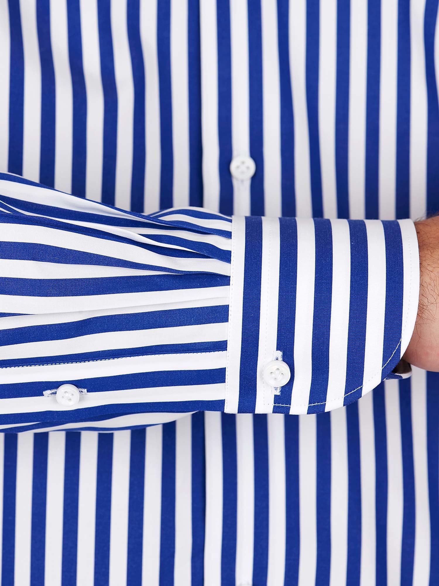 Càrrel blue and white wide striped shirt