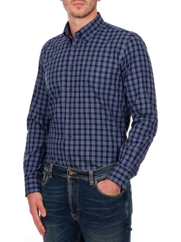 Blue Checked Flannel Shirt - Marcus