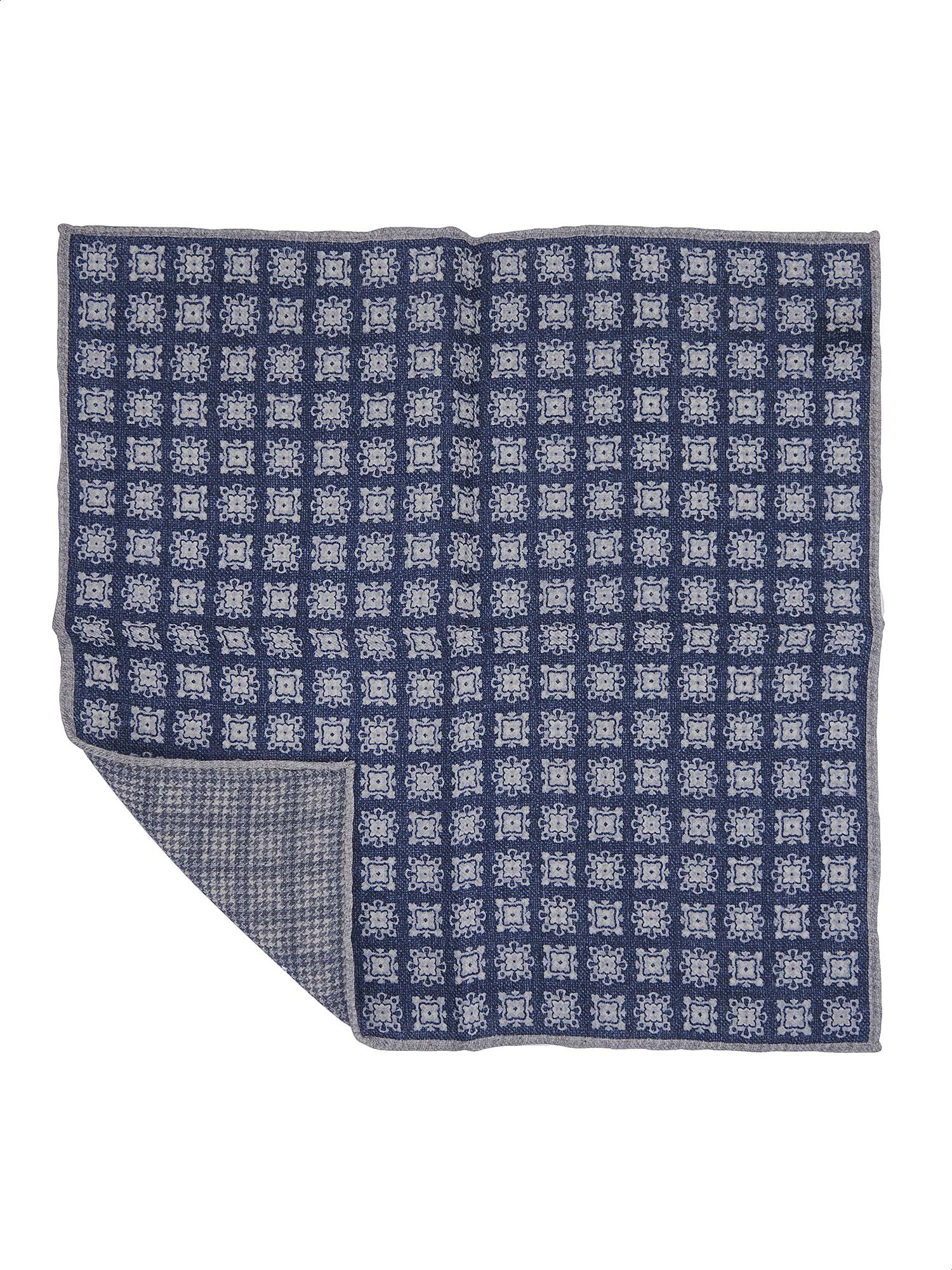 Blue wool pocket handkerchief with double pattern Rosi Collection Made ...