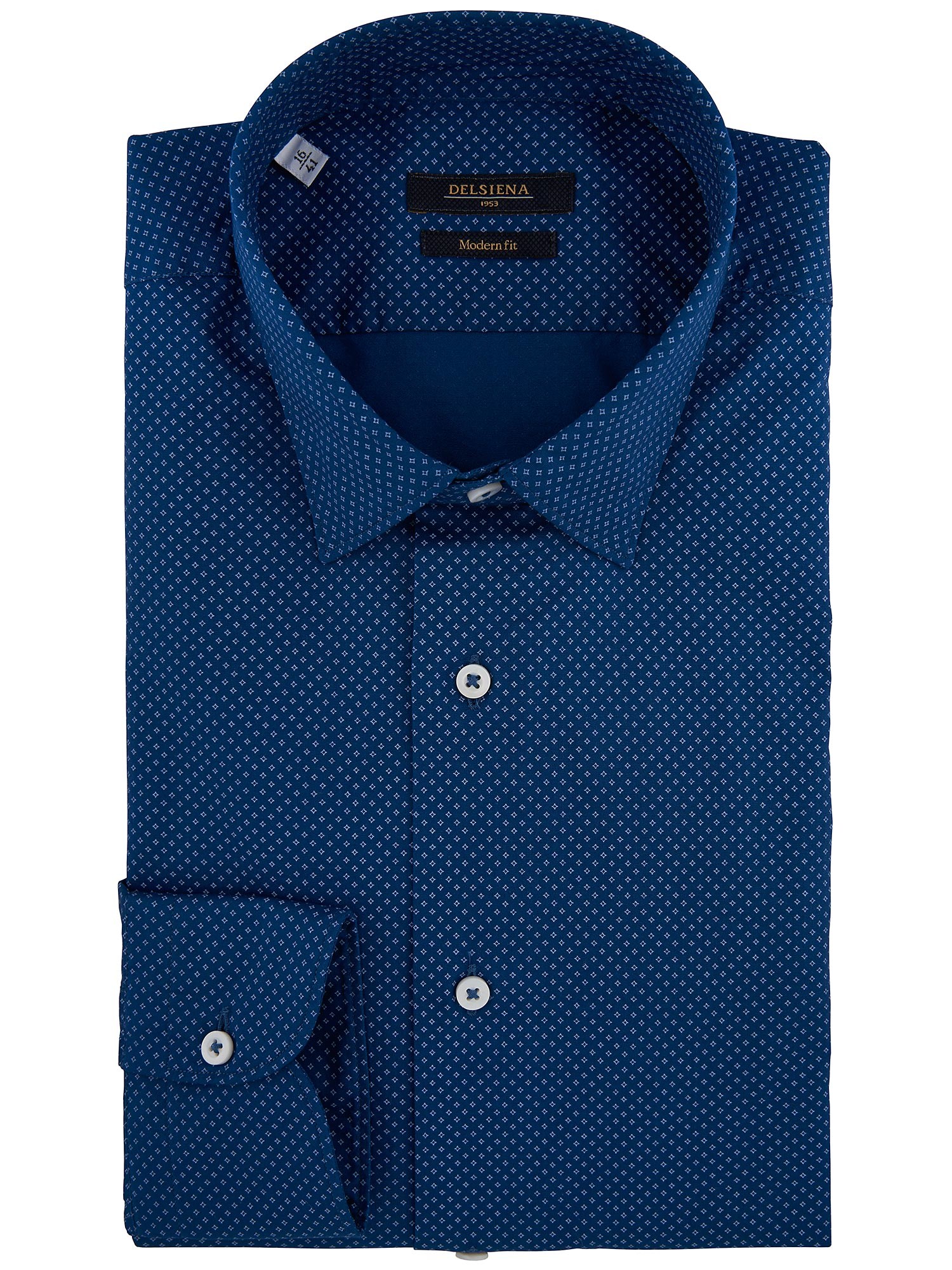 Blue printed shirt with Italian collar - Delsiena