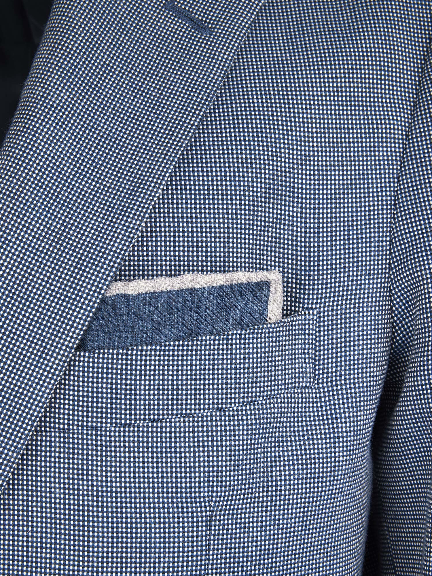 Blue pocket handkerchief of wool Rosi Collection Made in Italy