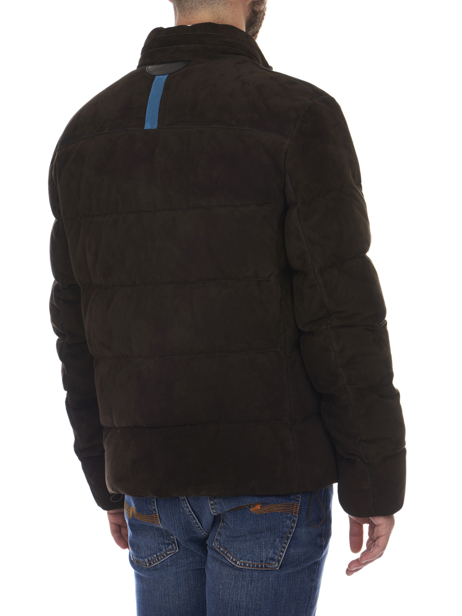 STRA - Short brown suede down jacket