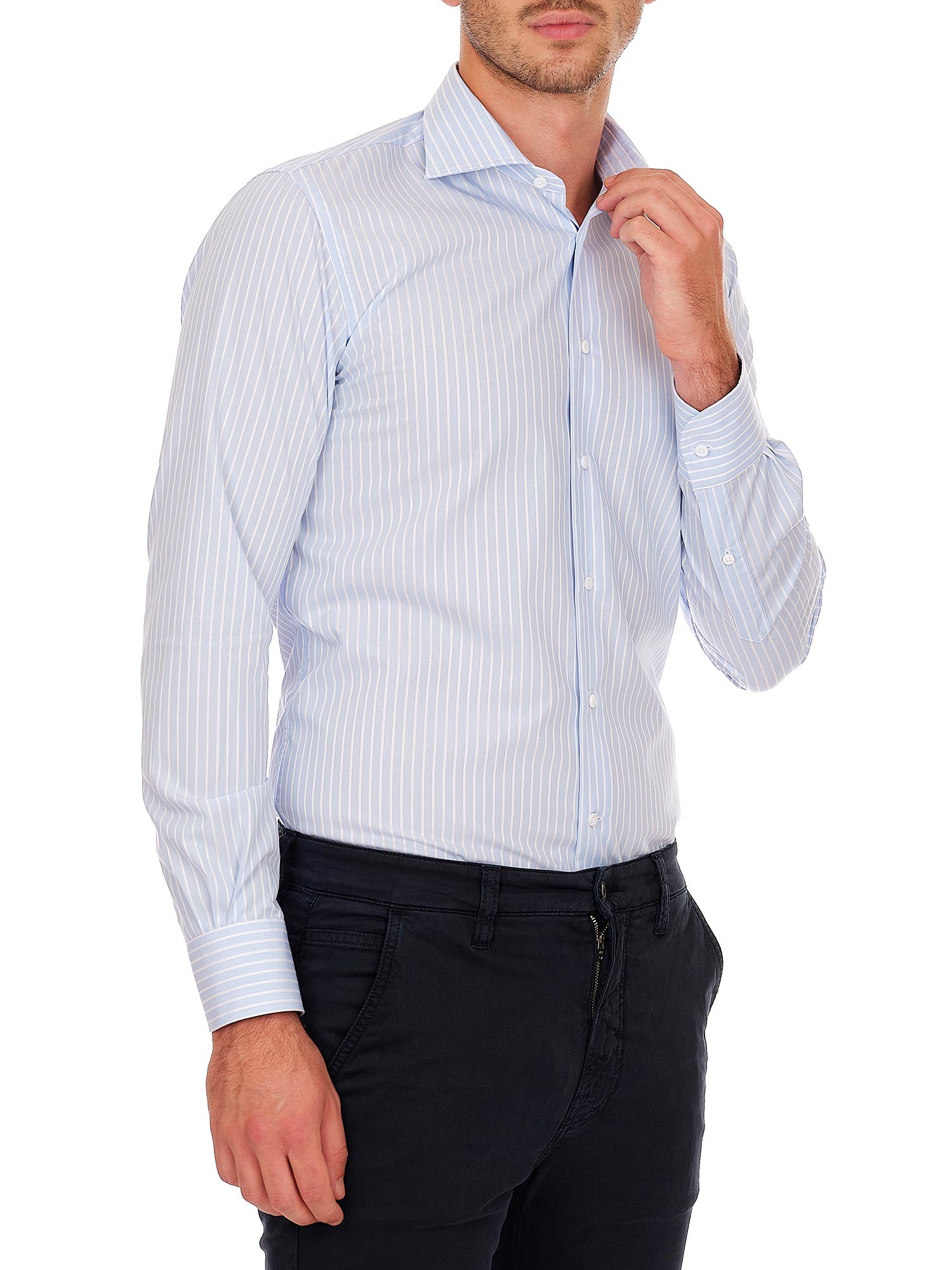 Camicia no stiro celeste - Del Siena