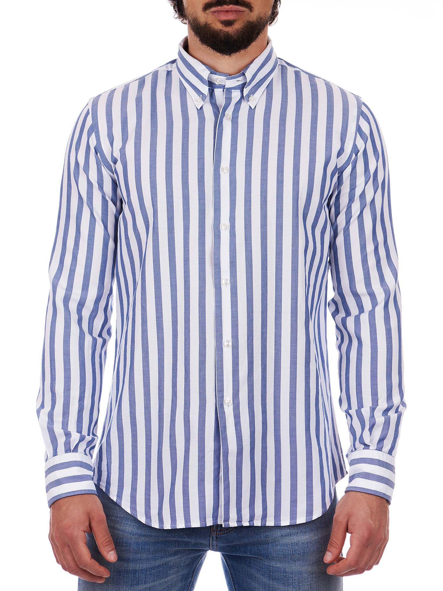 Camicia Marcus a righe grandi trattamento lavato