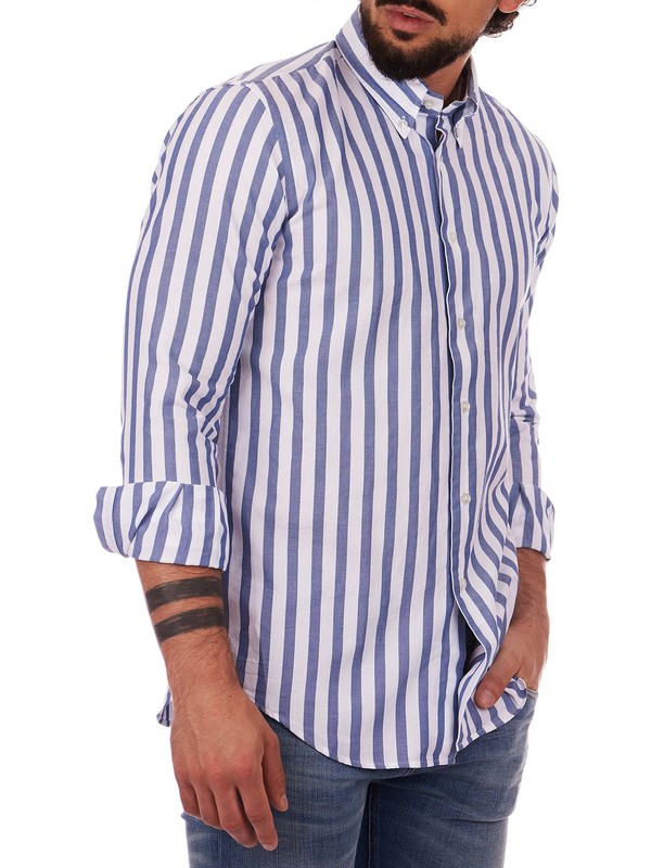 Camicia Marcus a righe grandi trattamento lavato