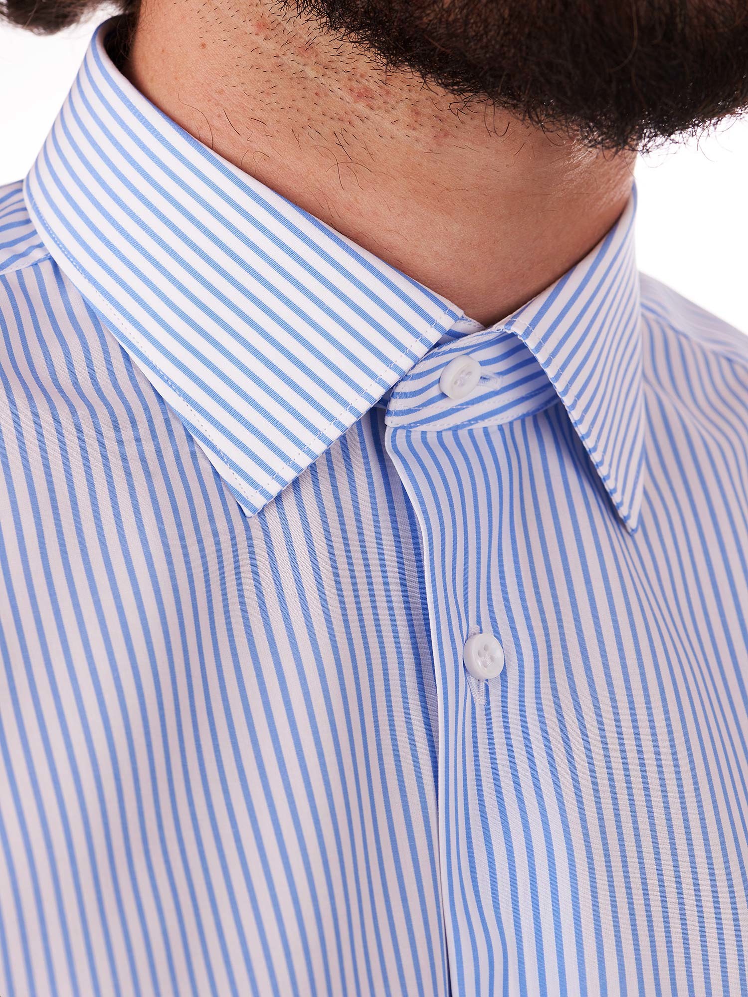 Camicia Càrrel a righe celeste "Easy Care"