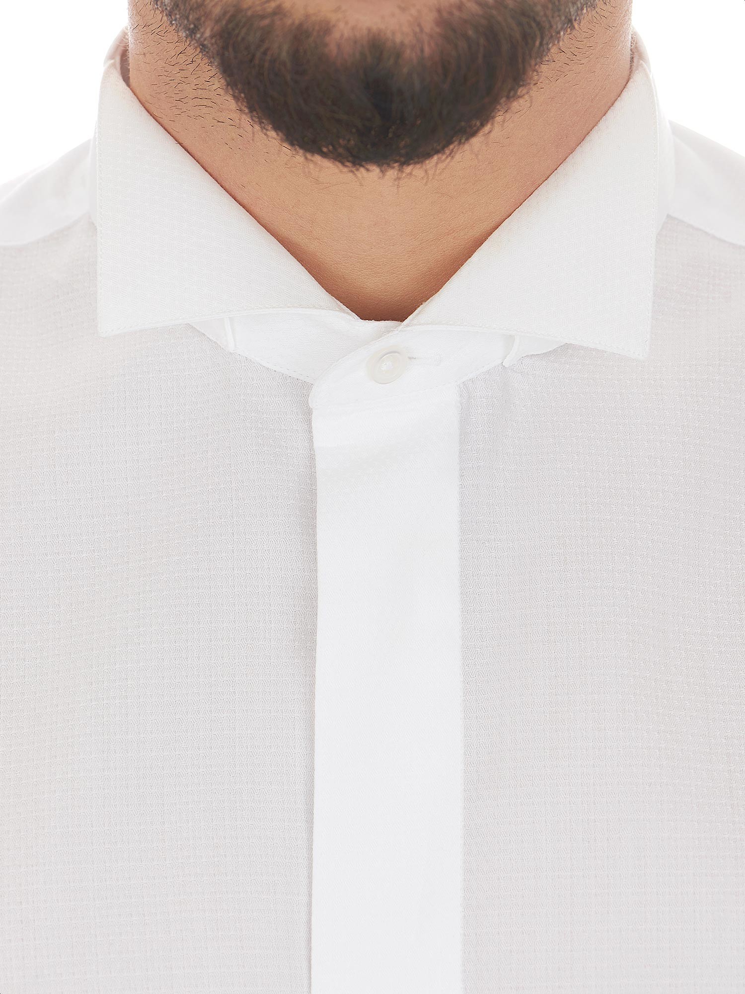 Camicia cerimonia bianca con collo diplomatico - Del Siena