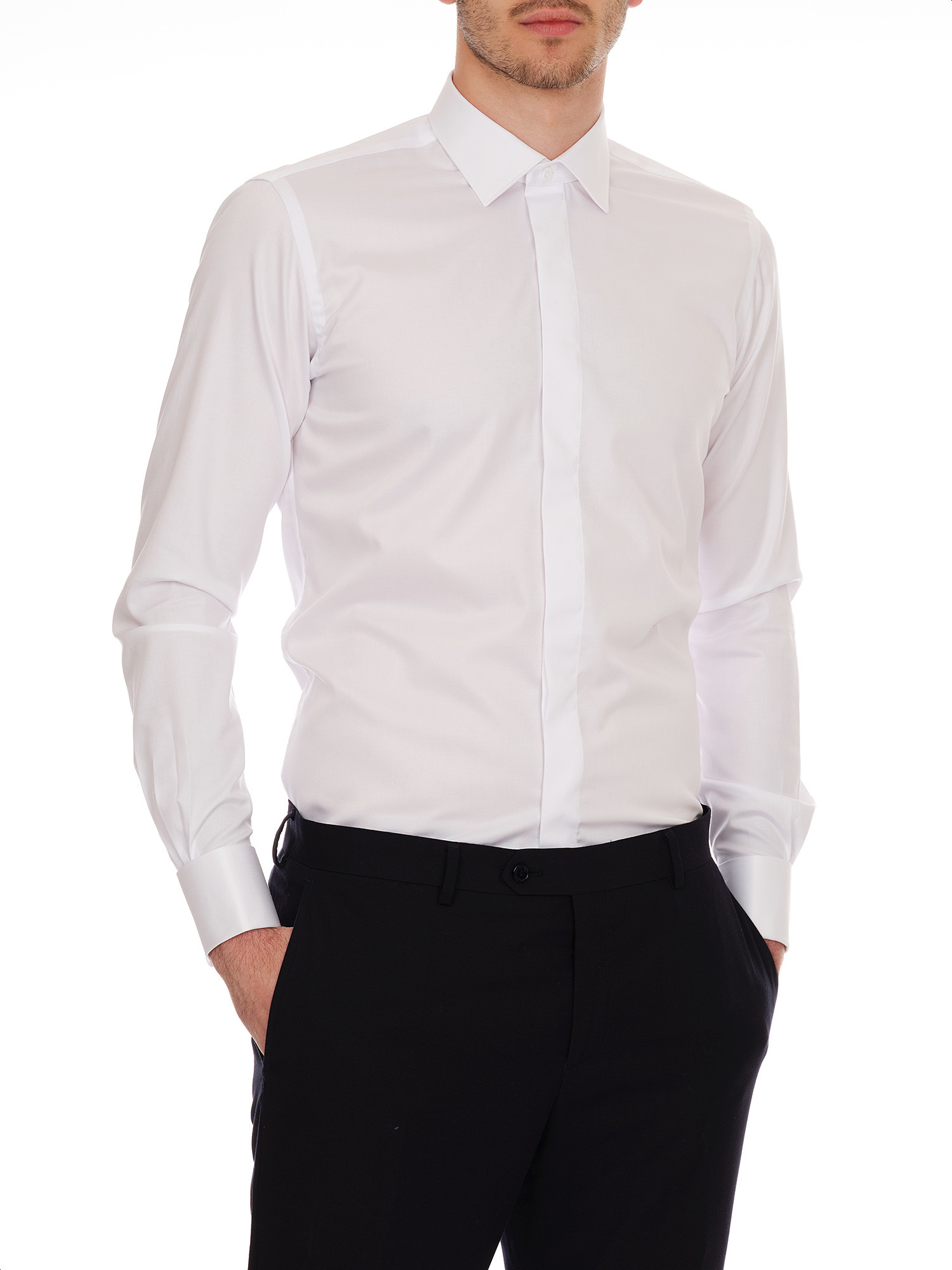 Camicia cerimonia con gemelli madreperla inclusi