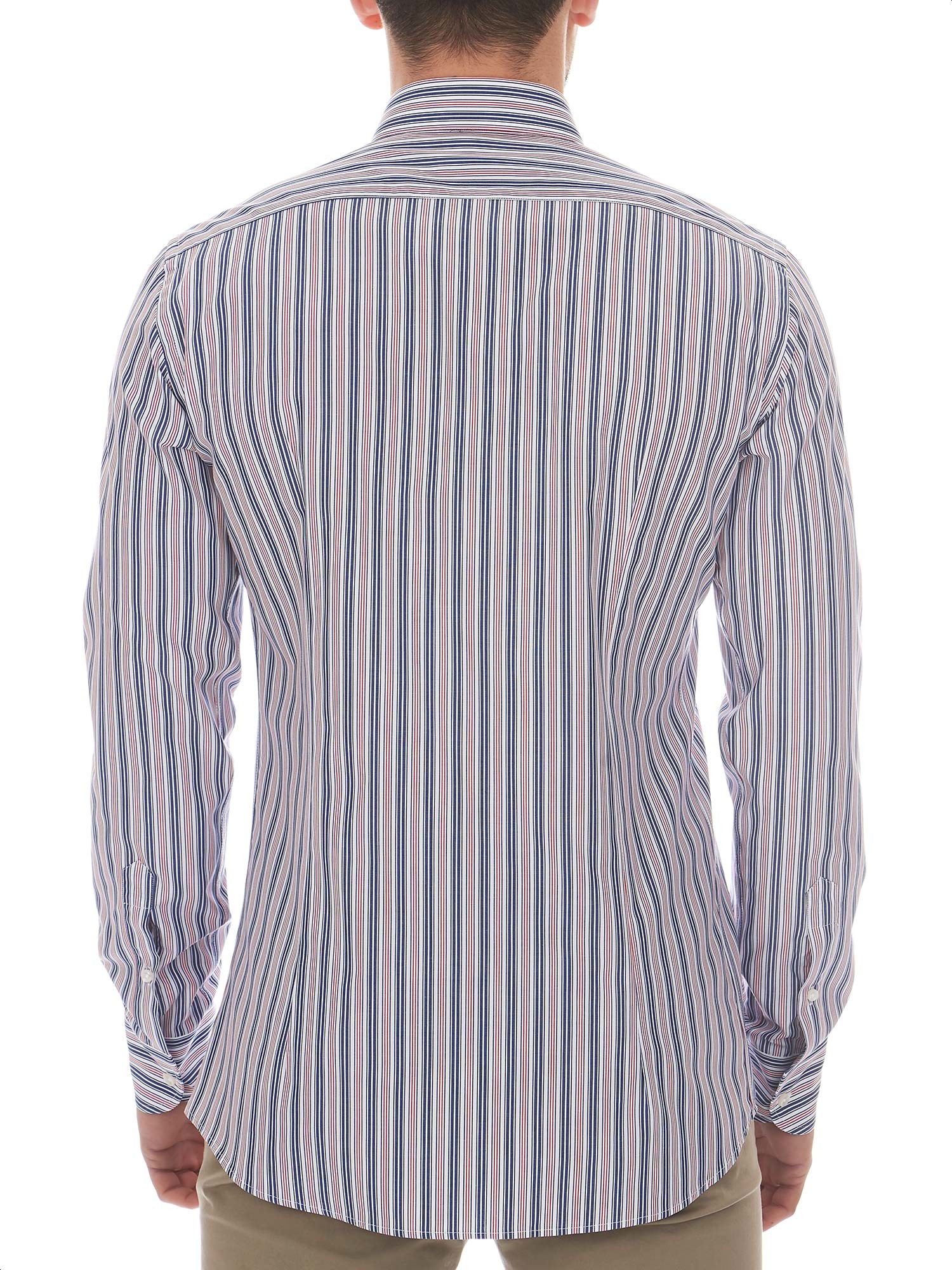 Camicia a righe colorate collo b.down - Marcus