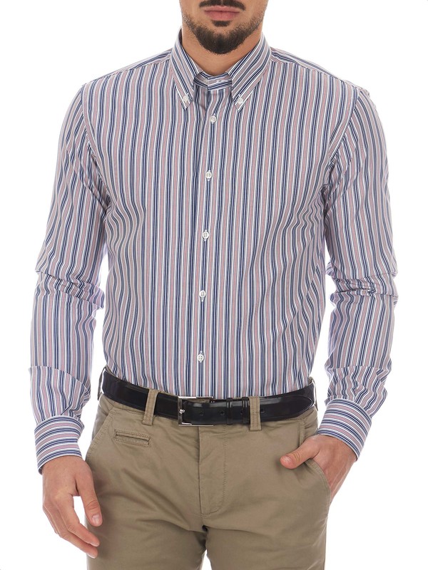 Camicia a righe colorate collo b.down - Marcus