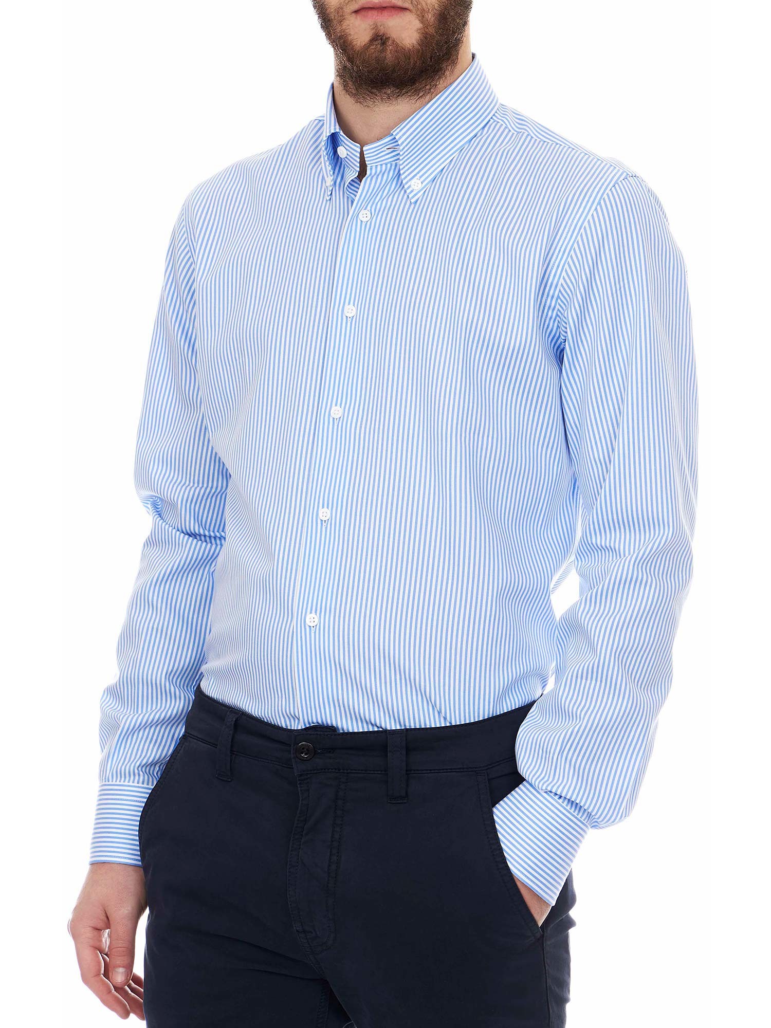 Del Siena - Camicia da uomo collo b. down