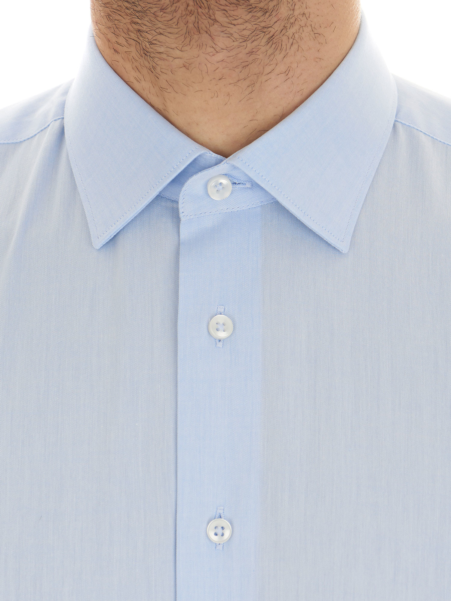 Camicia classica Marcus colore celeste e vestibilità ampia