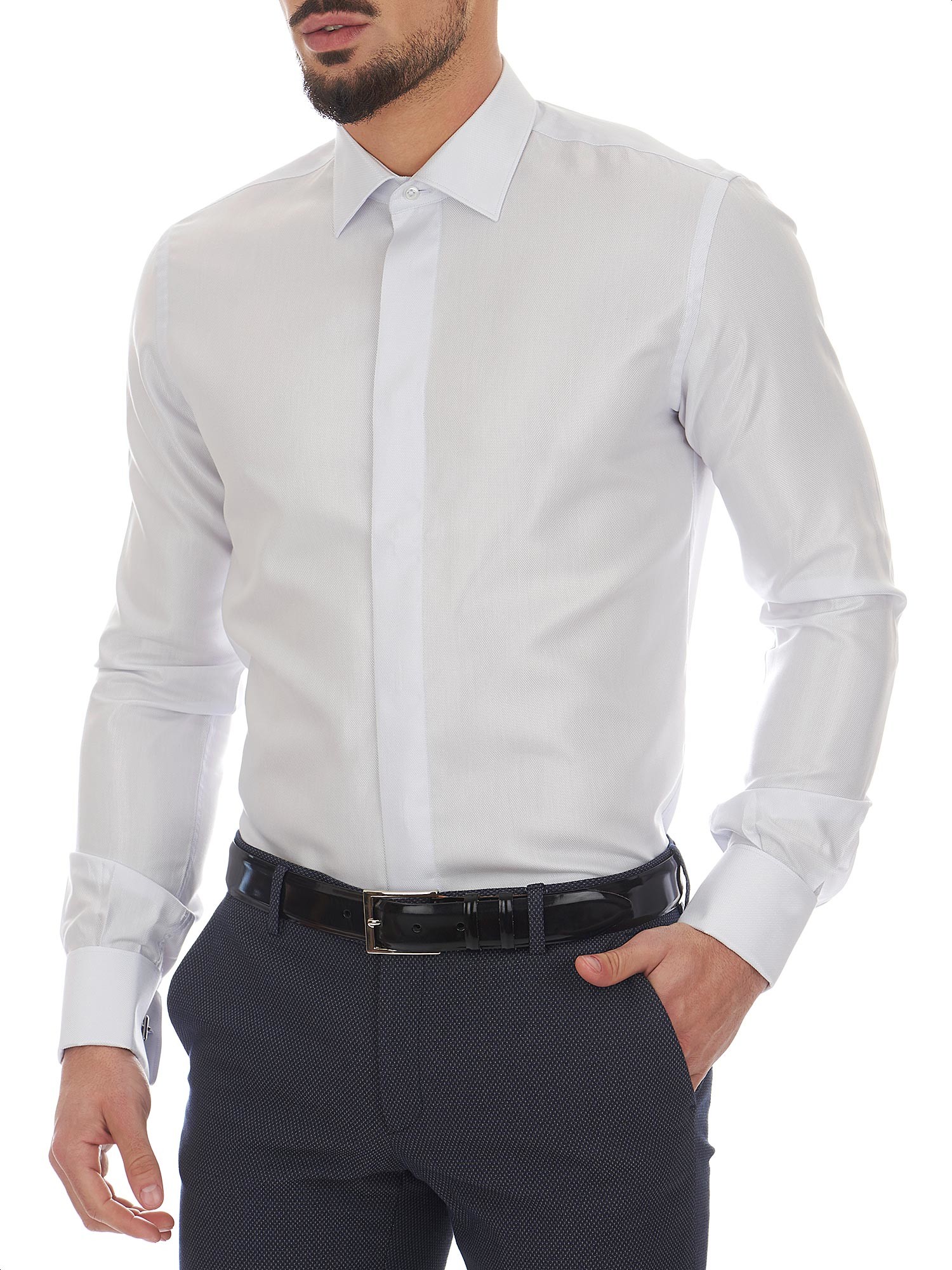 Del Siena - Camicia cerimonia grigio perla