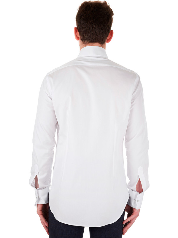 Camicia bianca cerimonia collo coda di rondine Càrrel