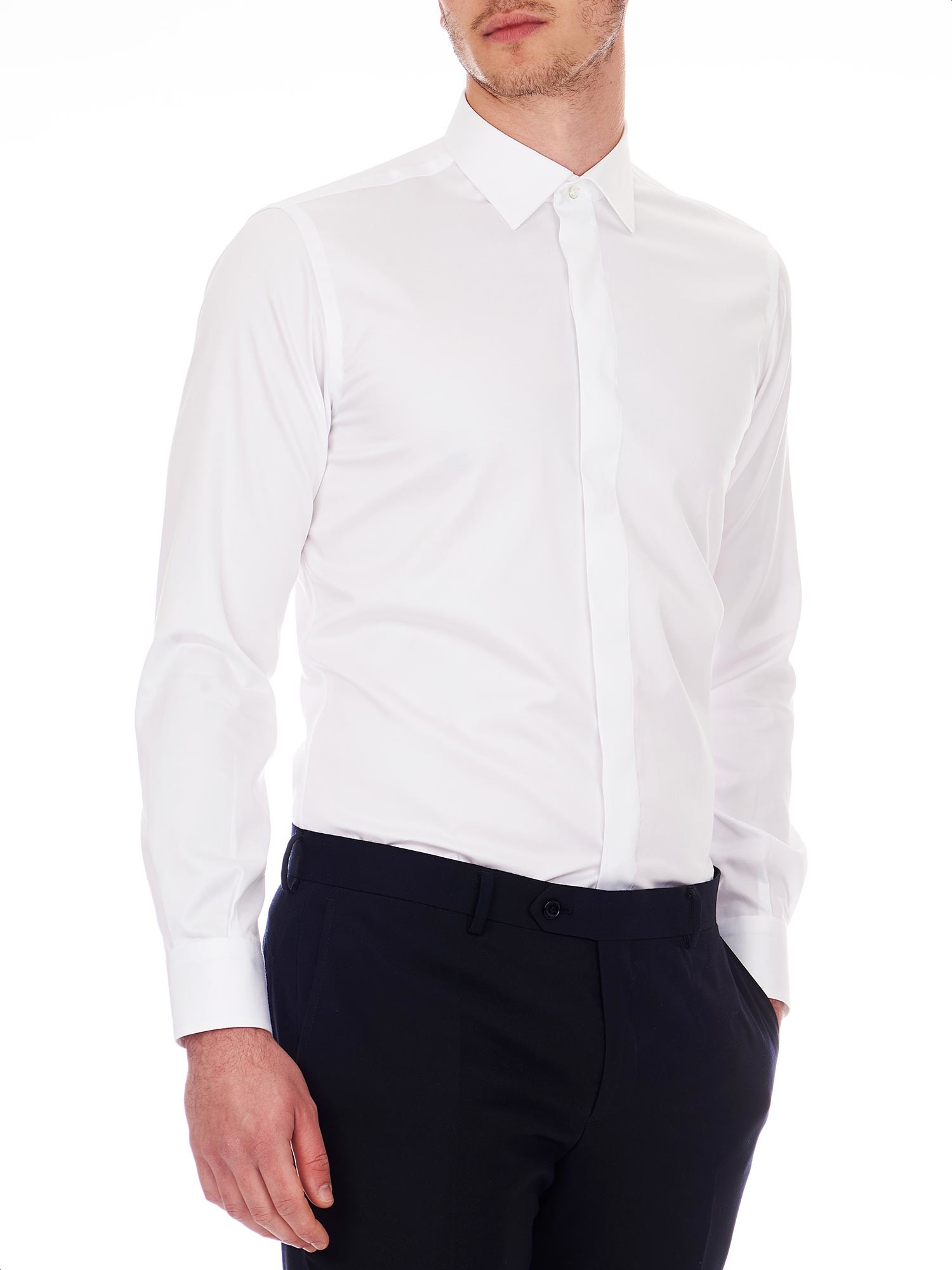 DELSIENA - Camicia elegante bianca collo classico