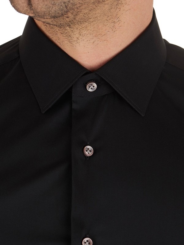 Càrrel - Camicia nera stretch e vestibilità slim