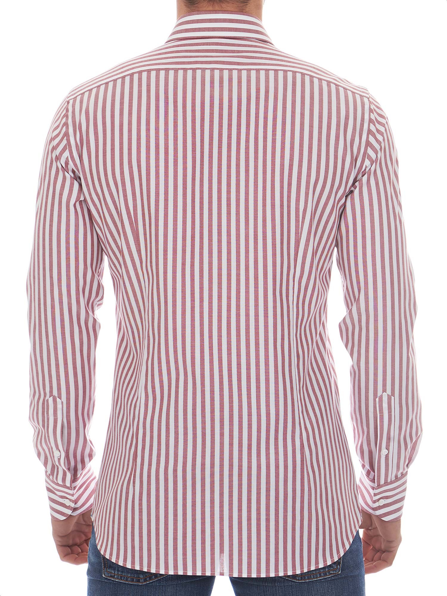 Camicia a righe rossa e bianca - Del Siena