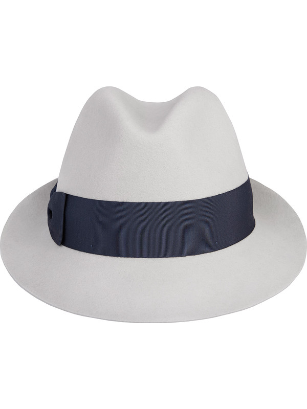 Cappello modello Trilby bianco 100% feltro