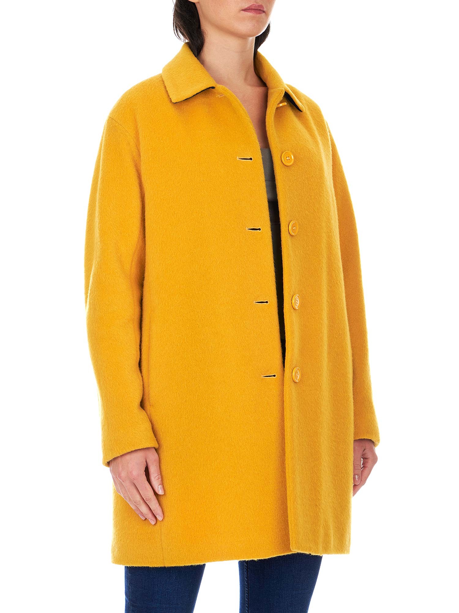 Paltò - Cappotto donna in lana e mohair giallo