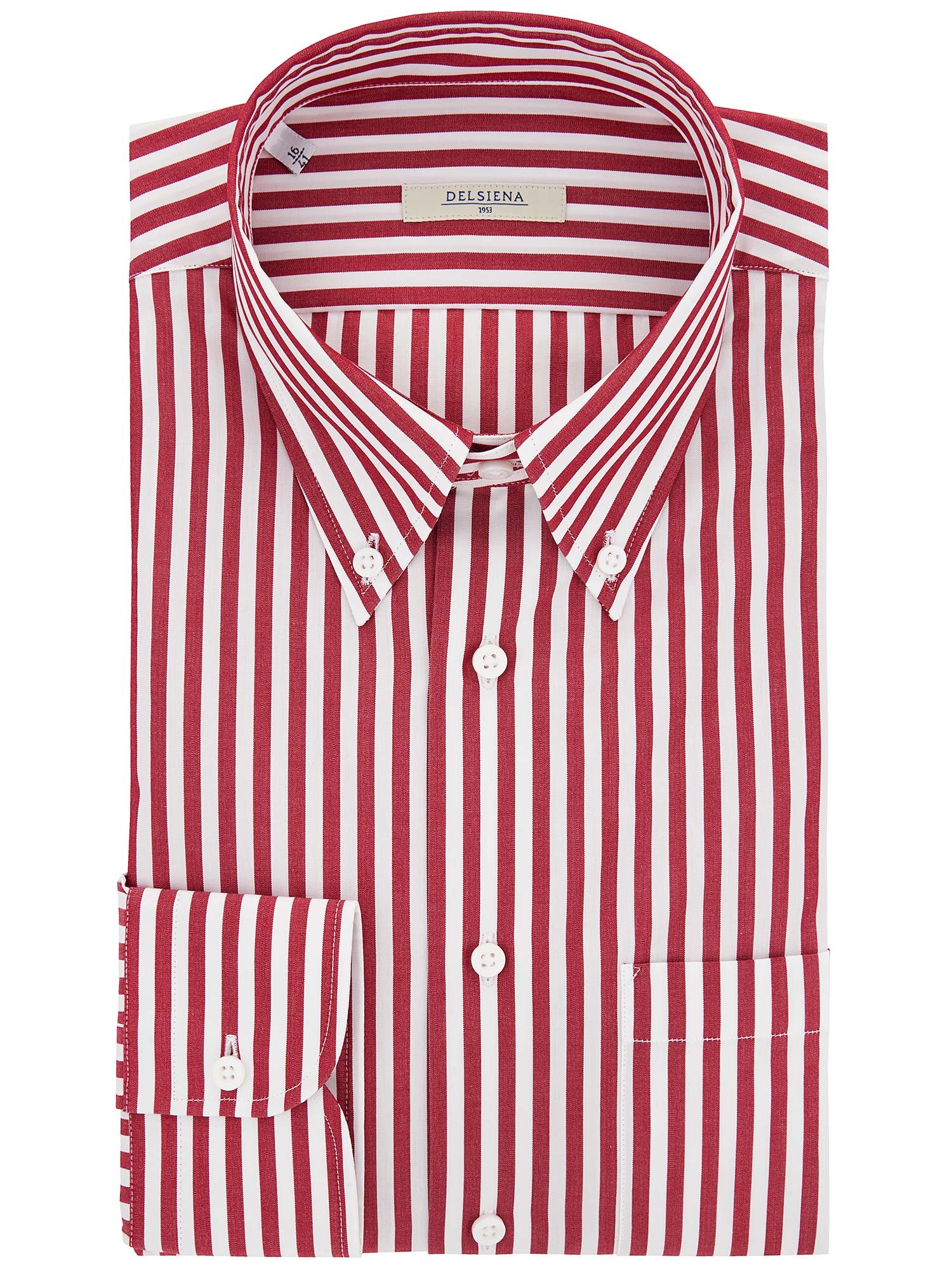 Chemise Comfort Fit à rayures rouges et blanches - Del Siena