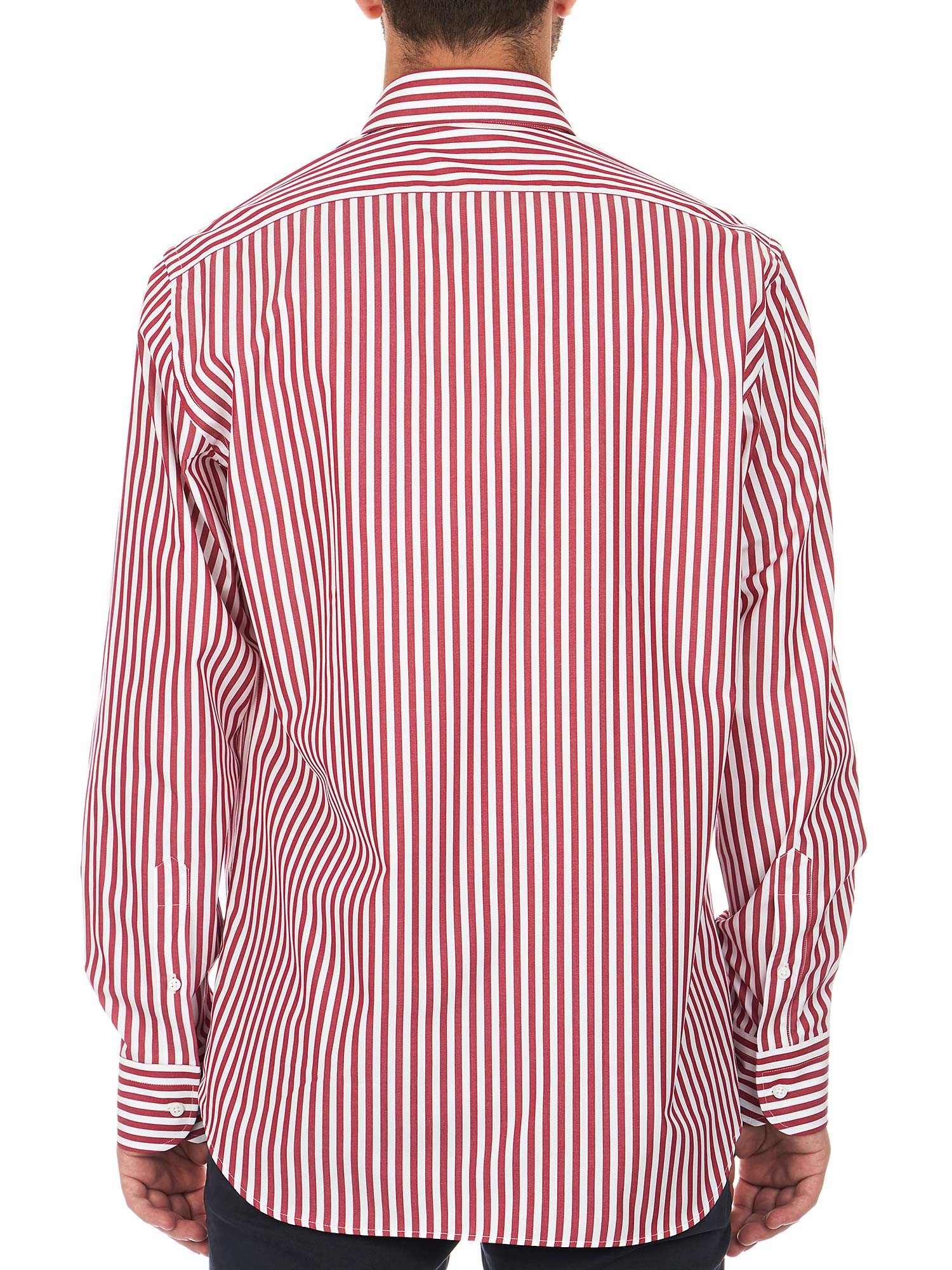 Chemise Comfort Fit à rayures rouges et blanches - Del Siena