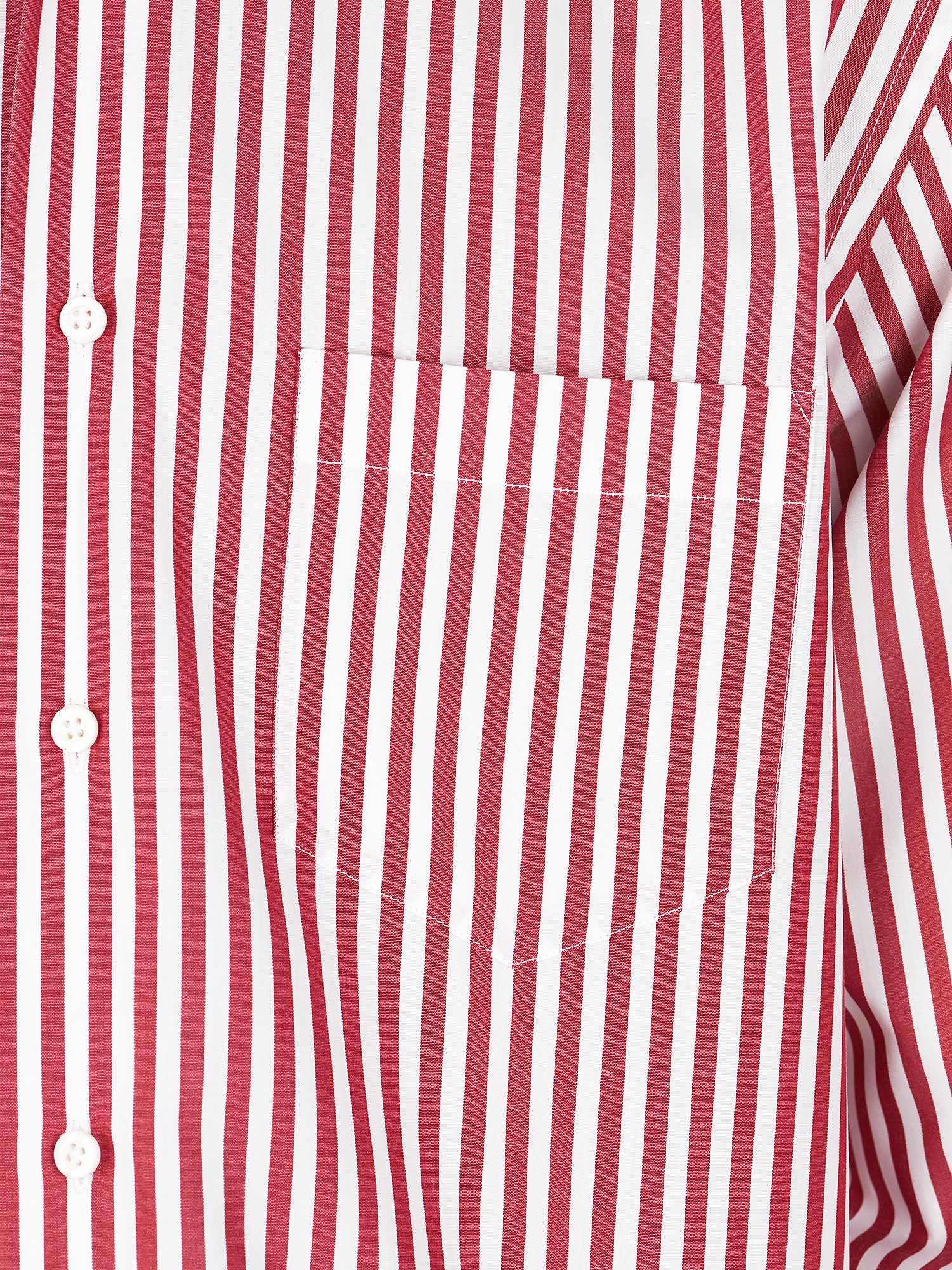 Chemise Comfort Fit à rayures rouges et blanches - Del Siena