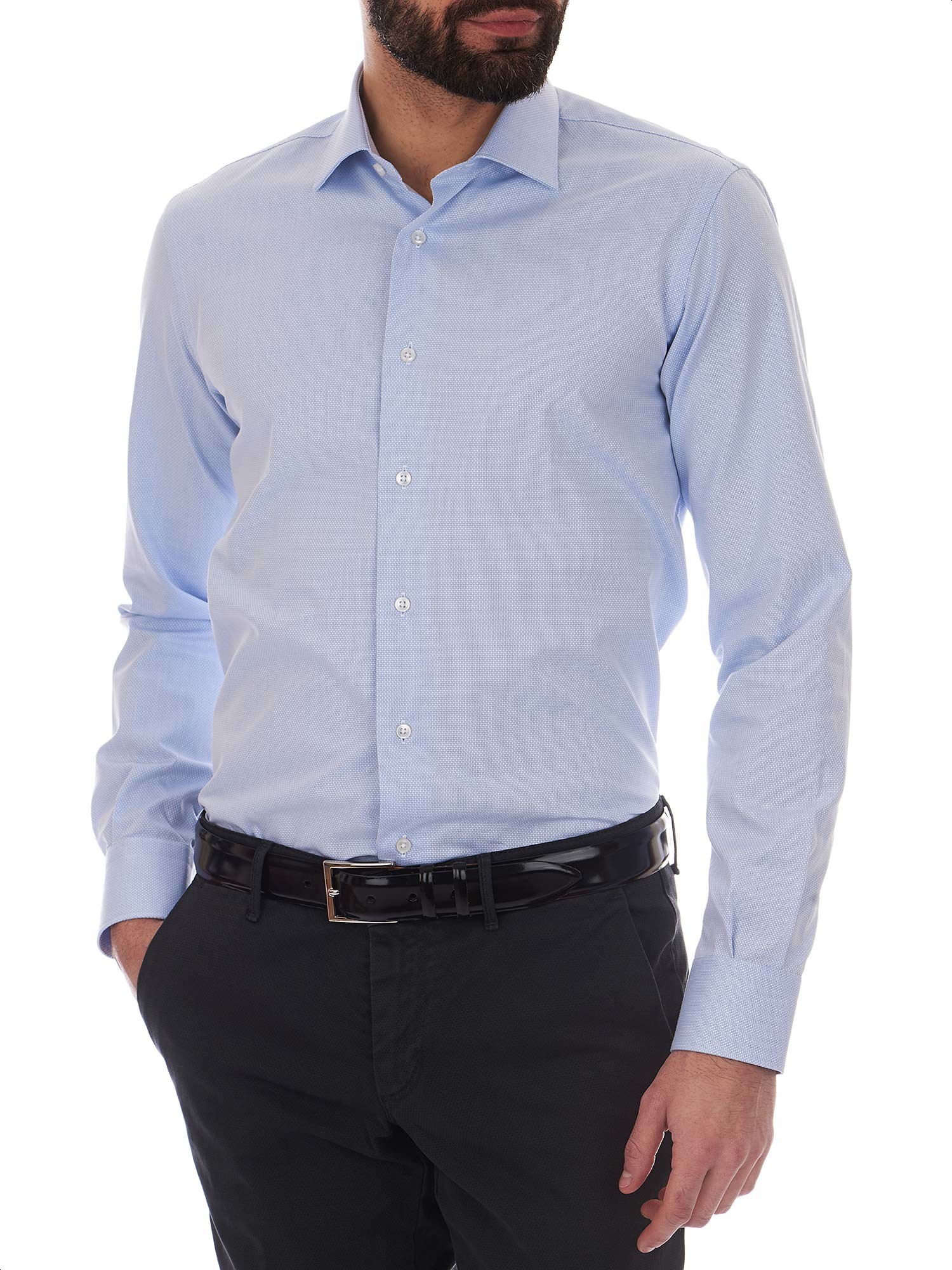 Marcus - Classic solid color light blue shirt