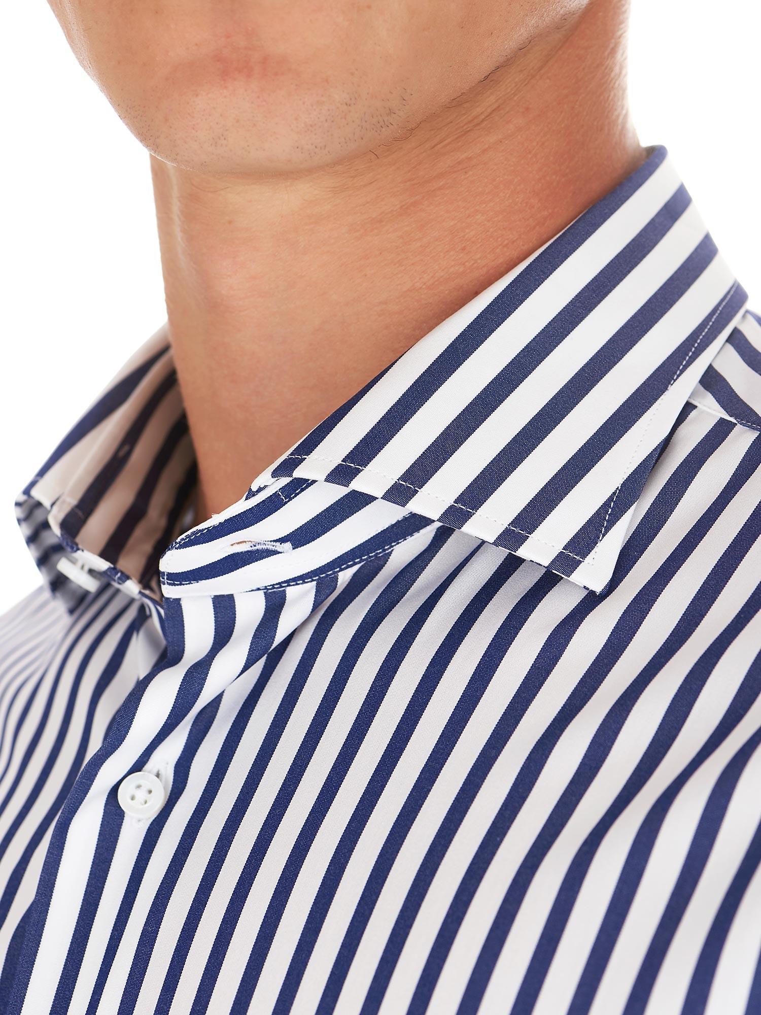 White and blue striped DELSIENA shirt in pure cotton