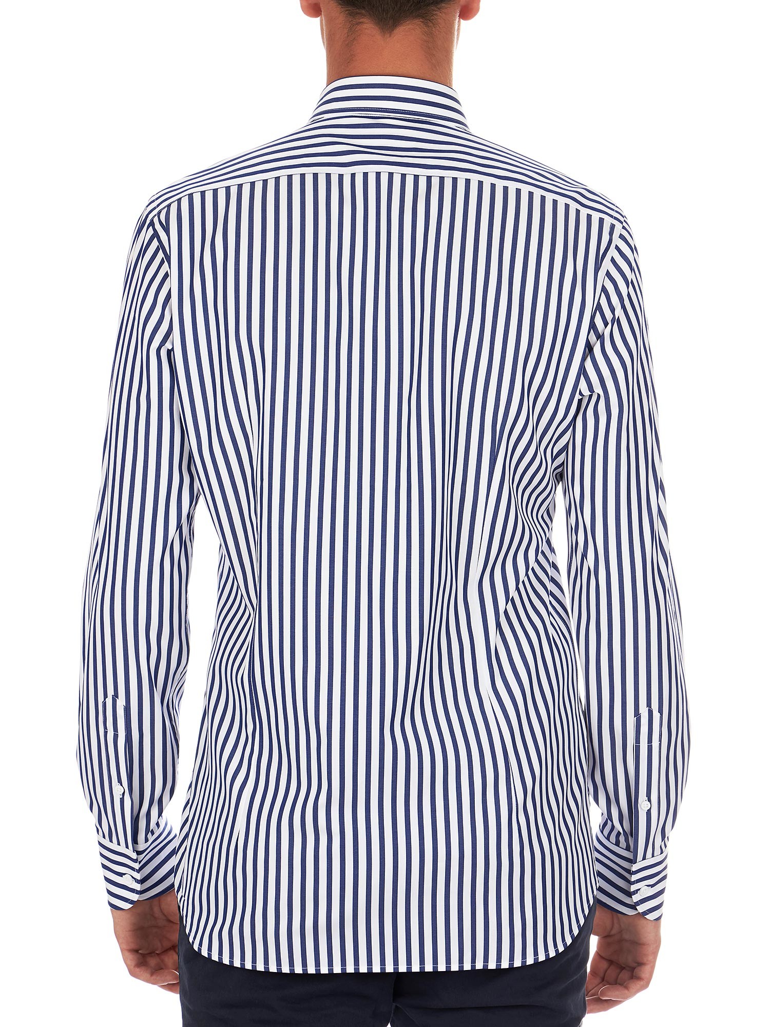 White and blue striped DELSIENA shirt in pure cotton