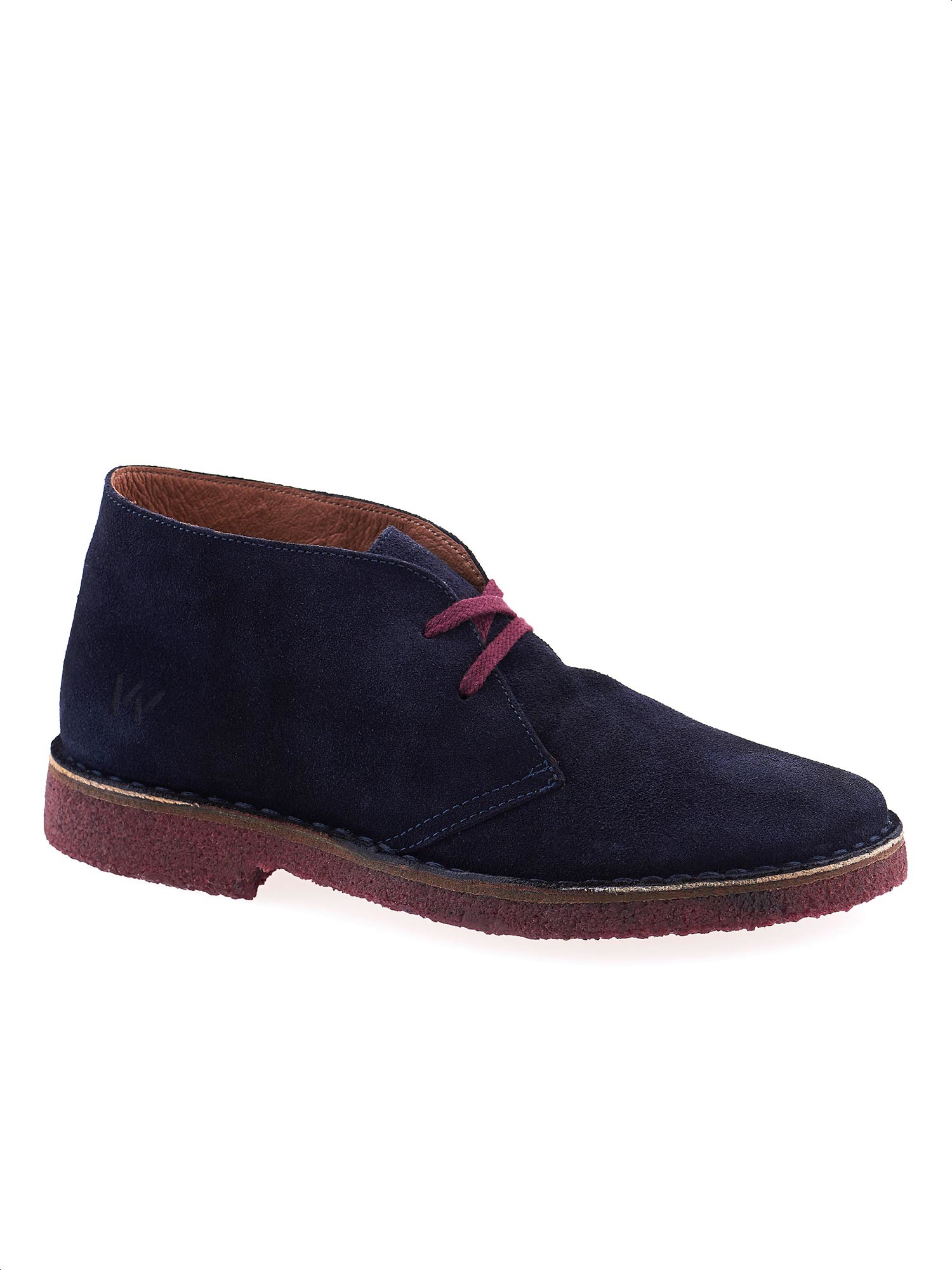 Blue desert boots with colored laces - Wally Walker