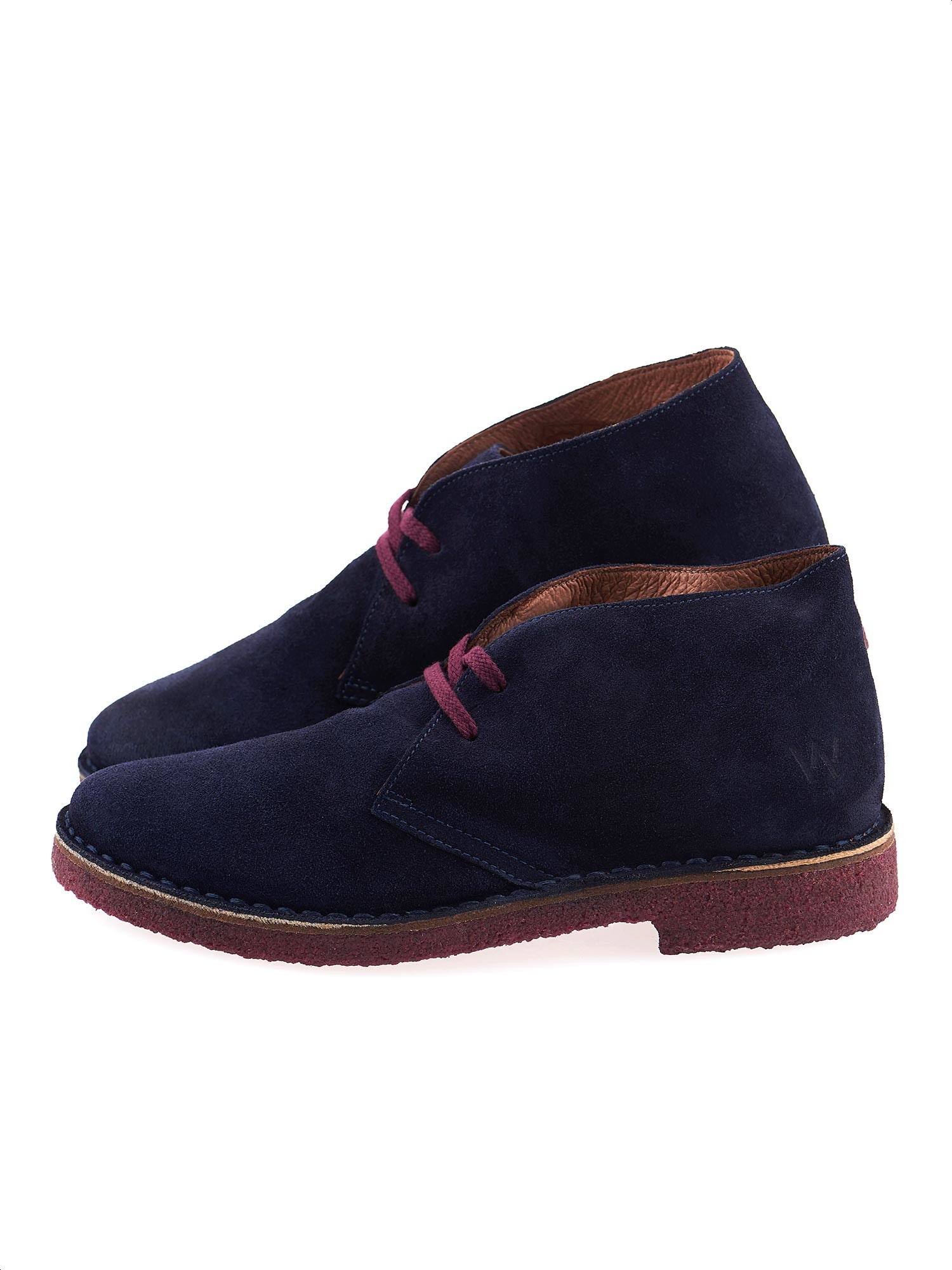Blue desert boots with colored laces - Wally Walker