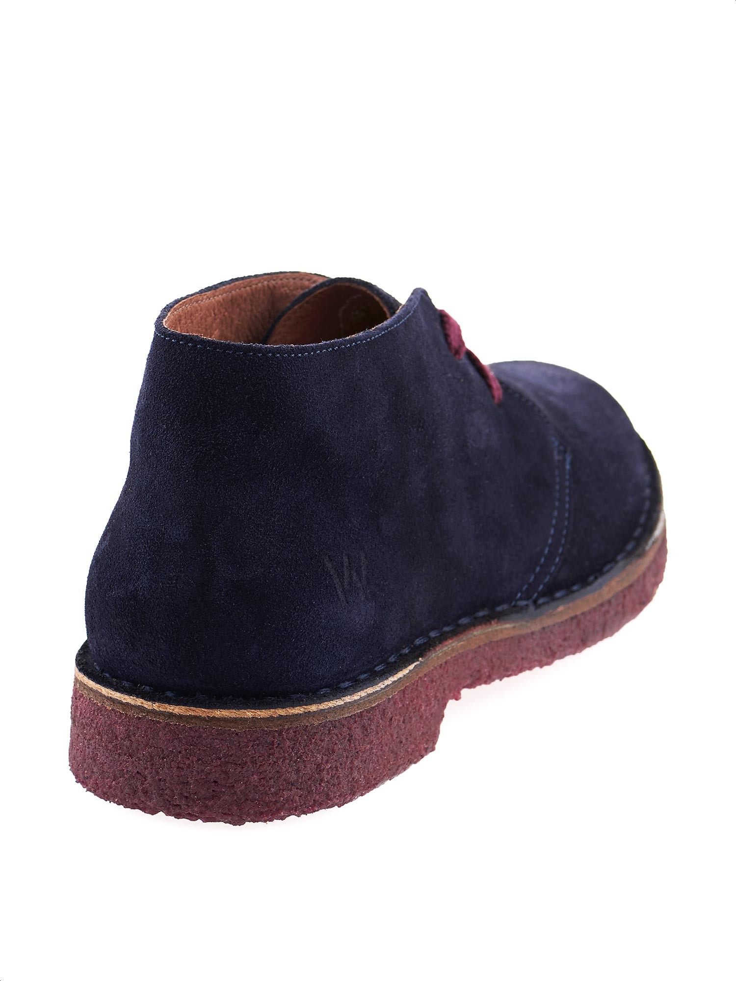 Blue desert boots with colored laces - Wally Walker