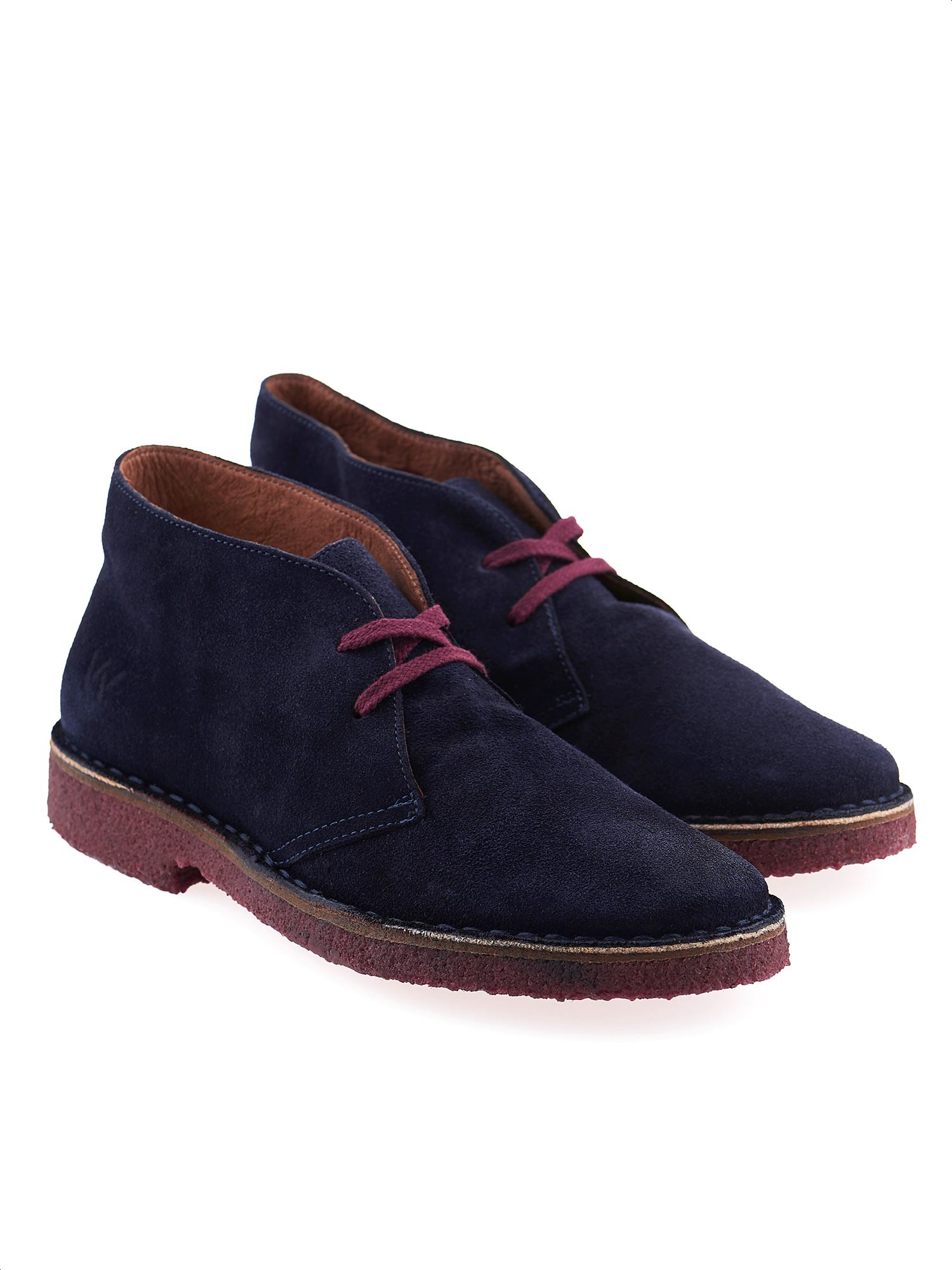 Blue desert boots with colored laces - Wally Walker