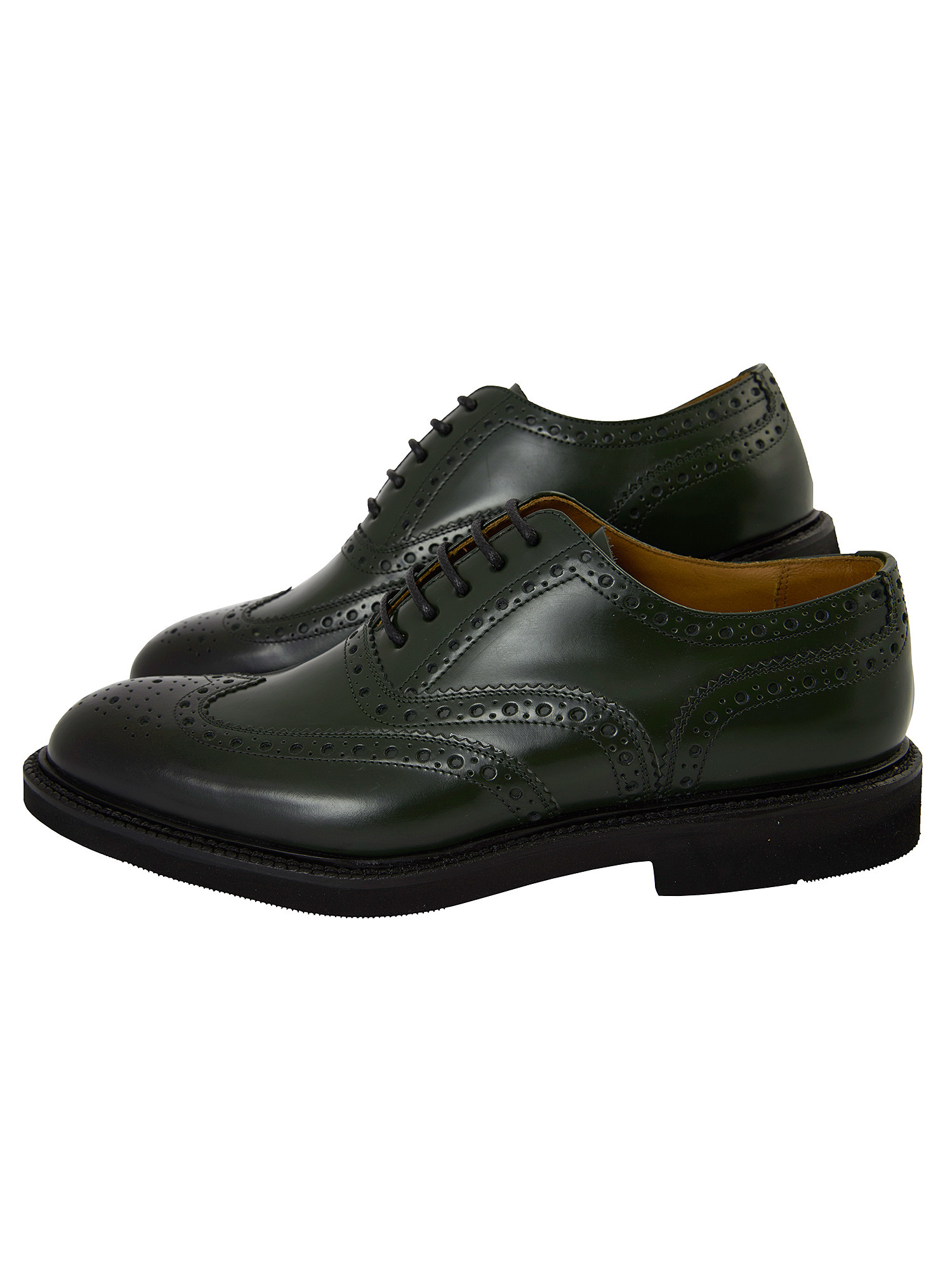 Green Mens Shoes J. Holbens model brogue Oxford