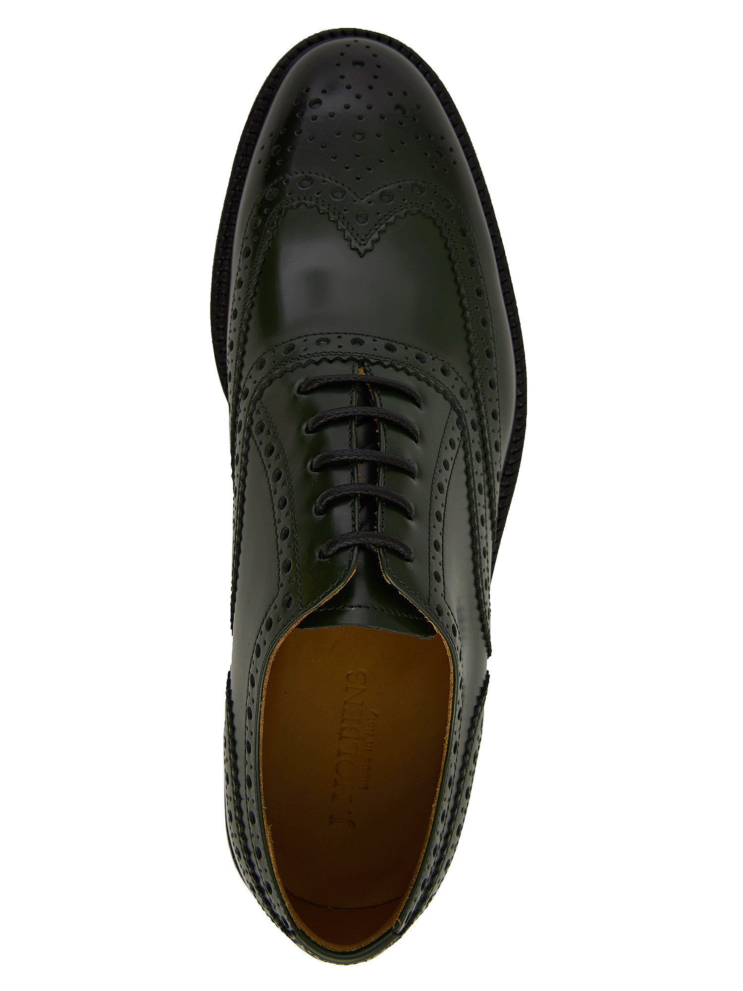 Green Mens Shoes J. Holbens model brogue Oxford