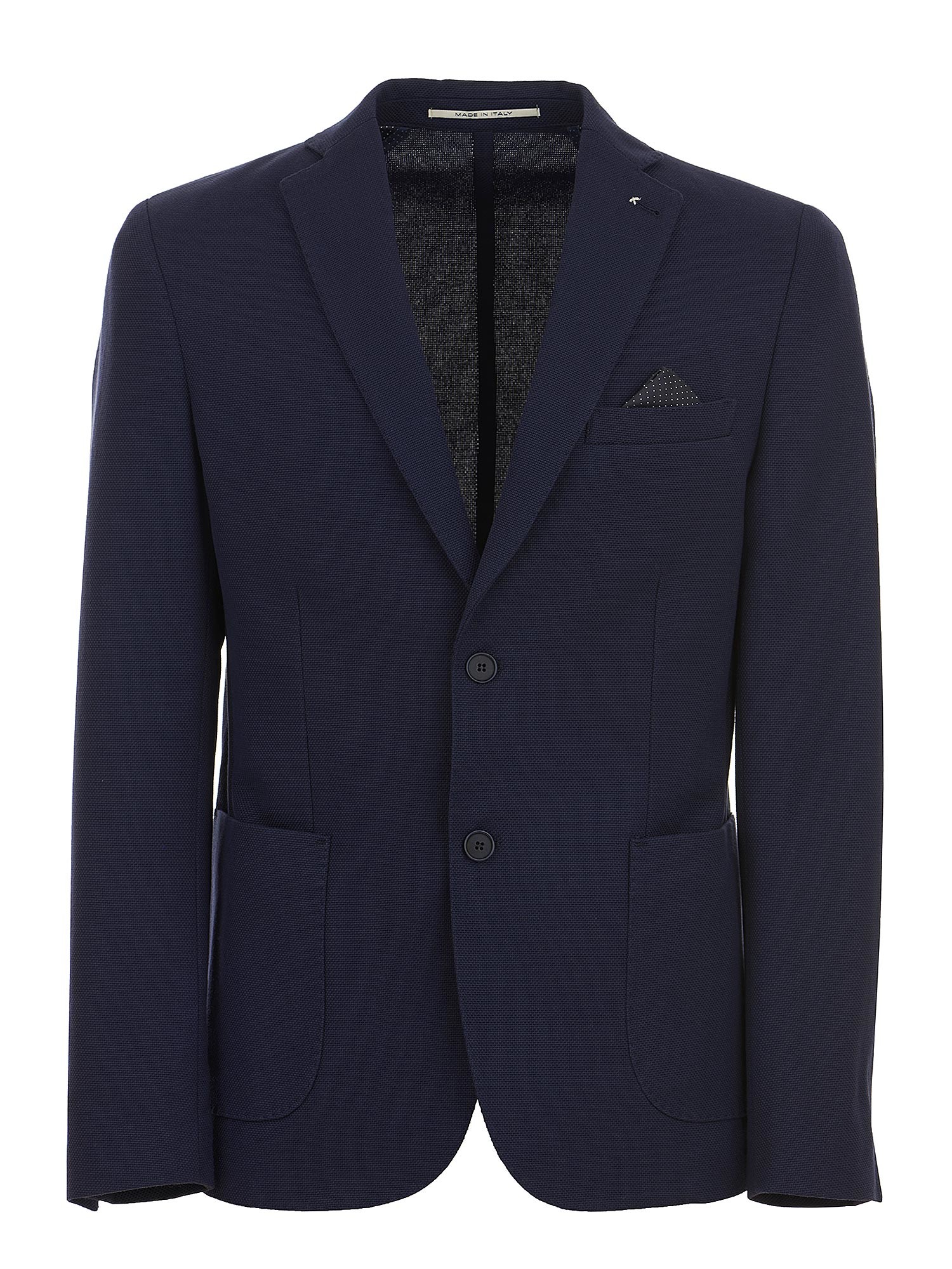 Giacca di cotone classica blu Exibit