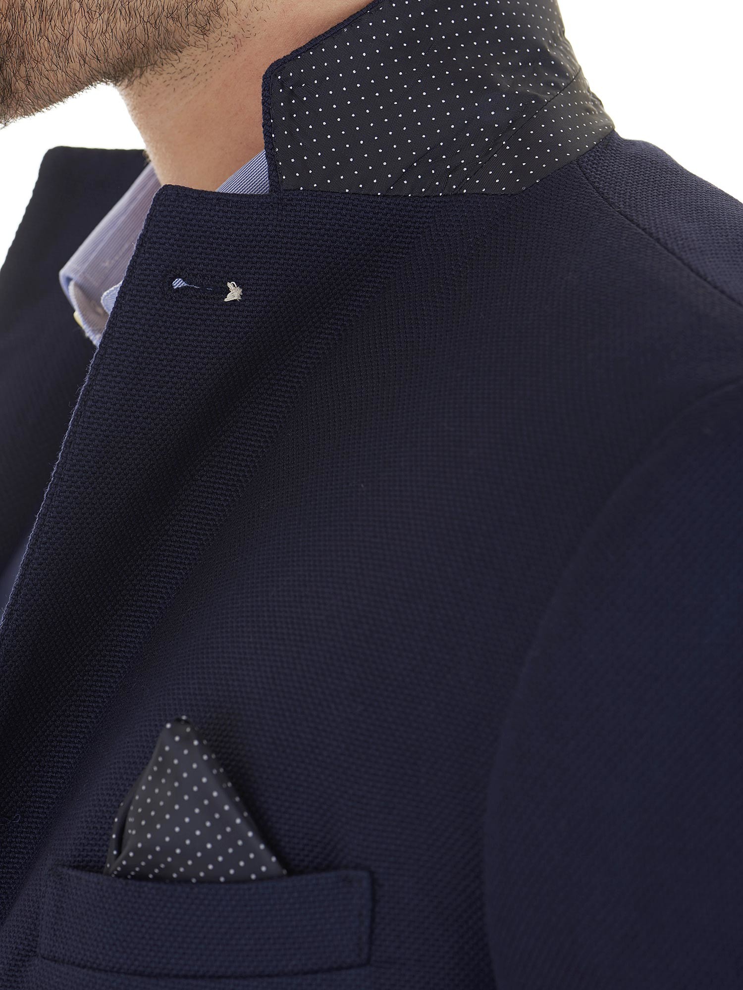 Giacca di cotone classica blu Exibit