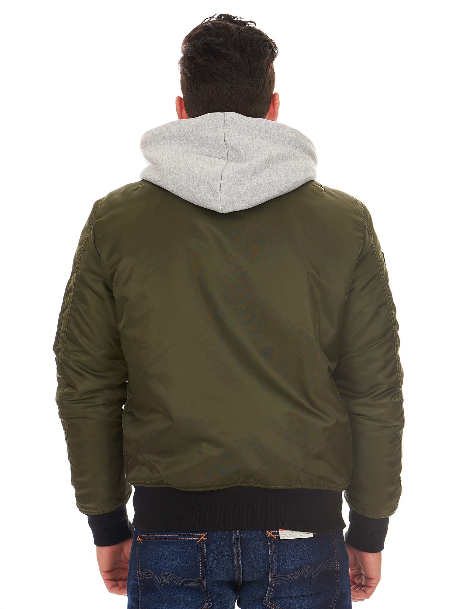 Superdry - Green aviator hooded bomber