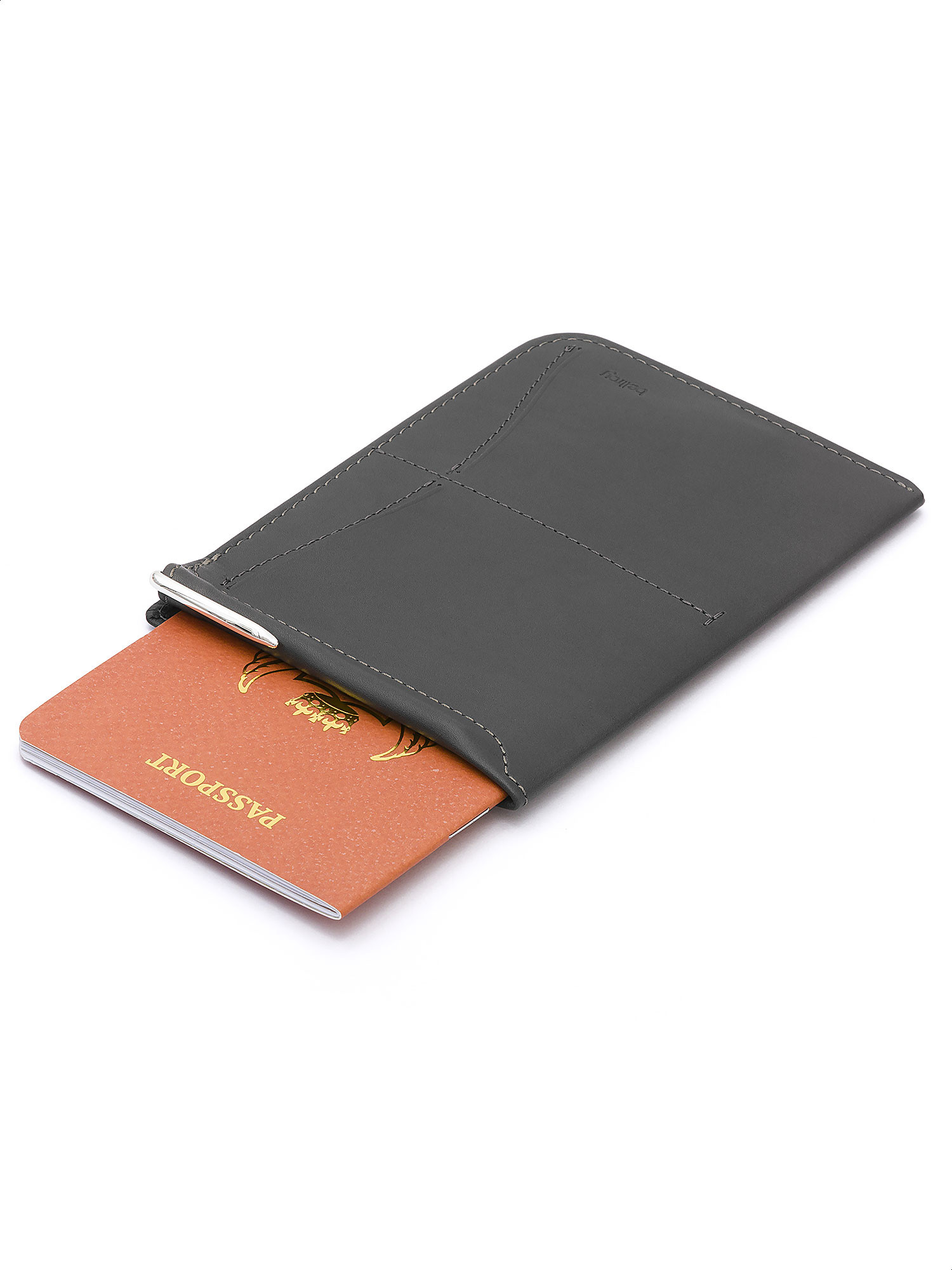 Grey Leather passport case