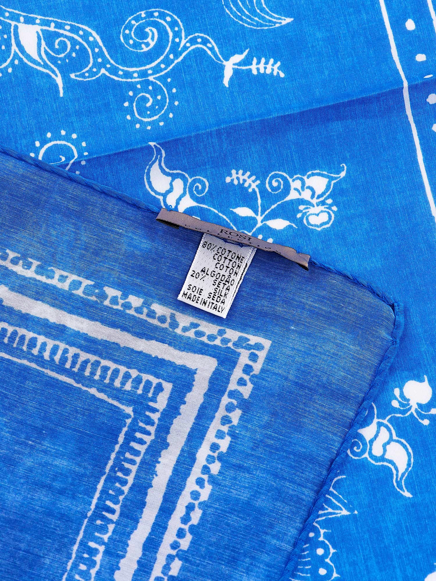 Unisex light blue printed bandana - Rosi Collection
