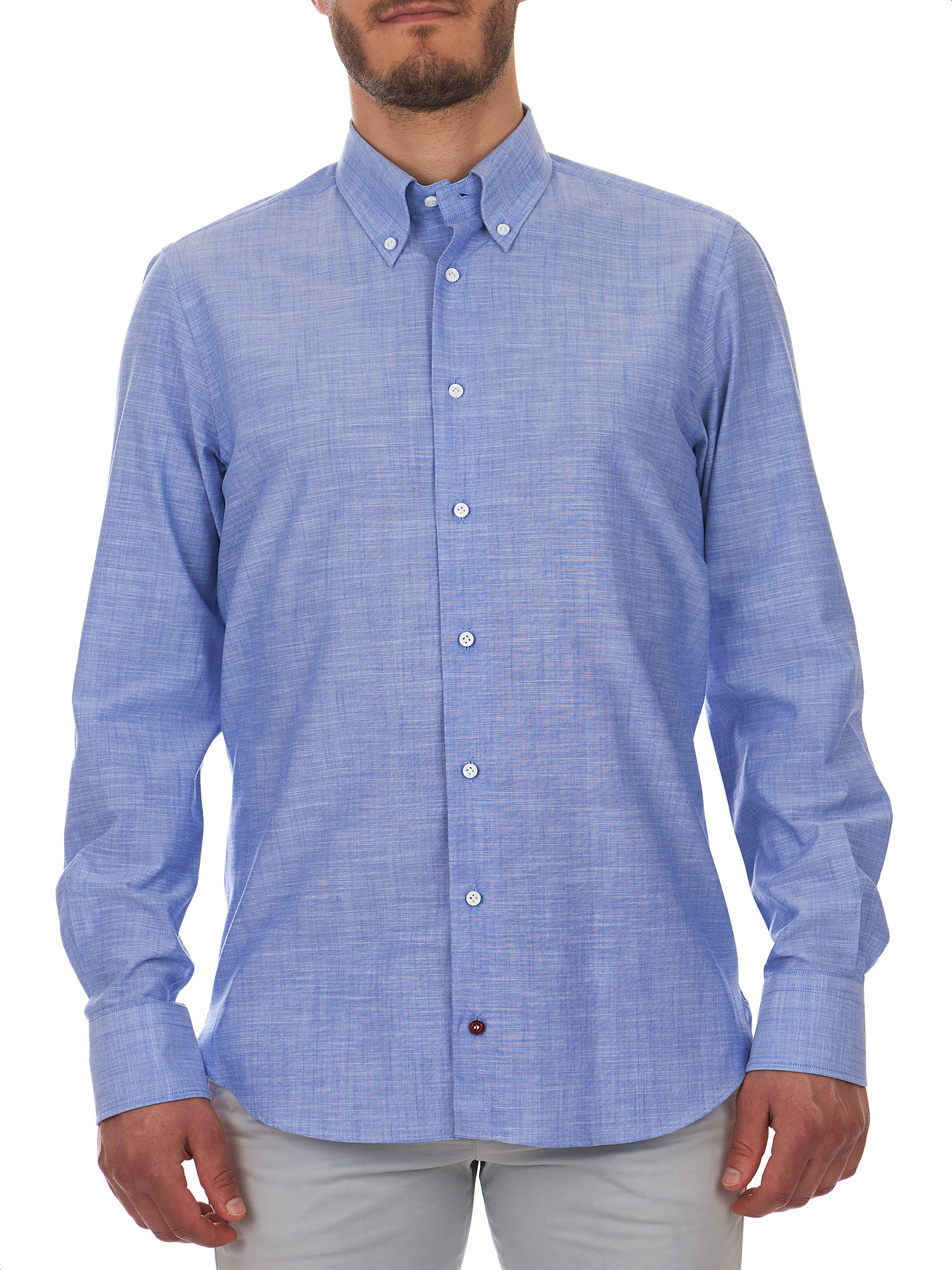 Light blue Càrrel shirt with button-down collar