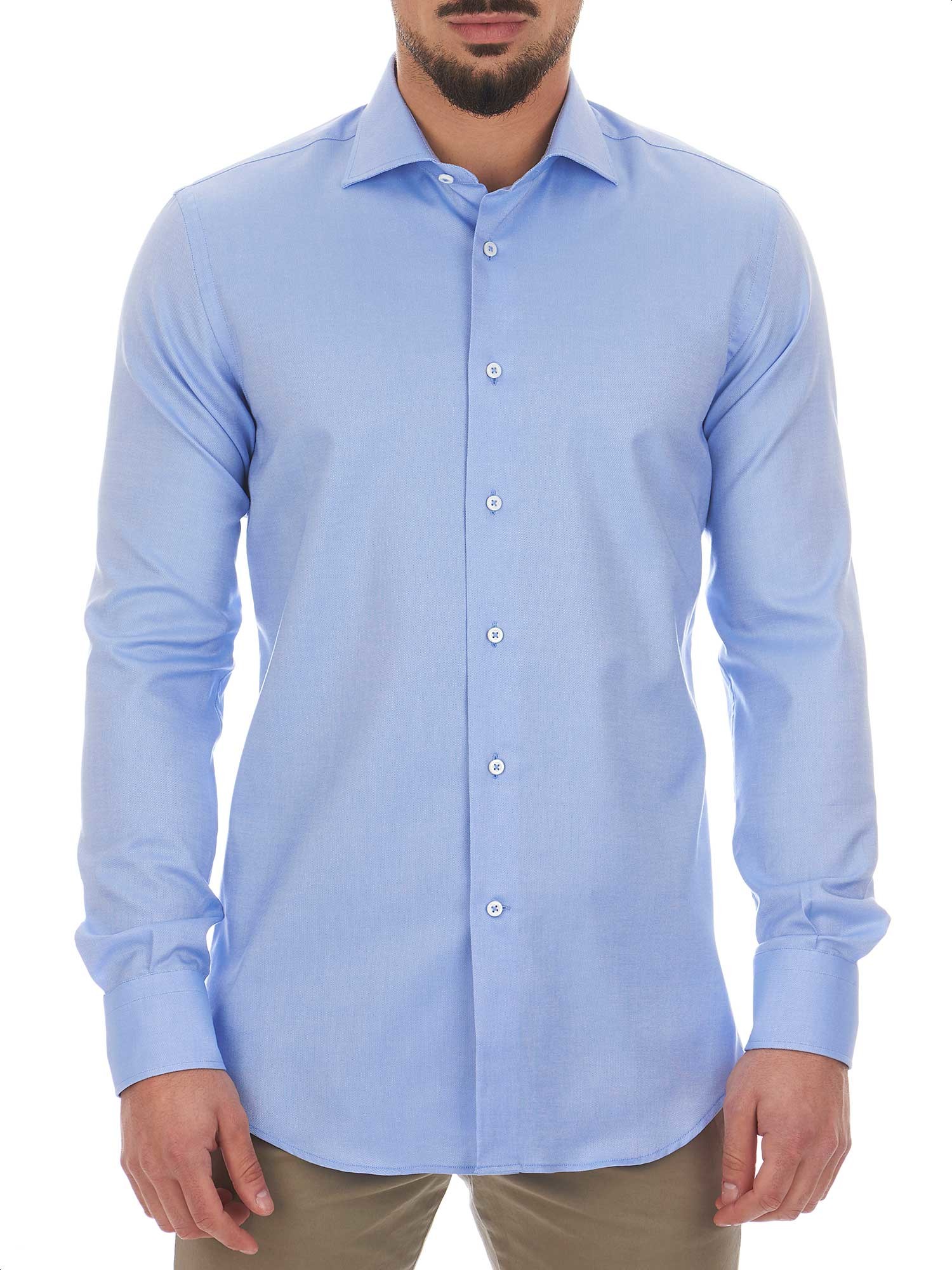 Light blue shirt for men with cutaway collar - Del Siena