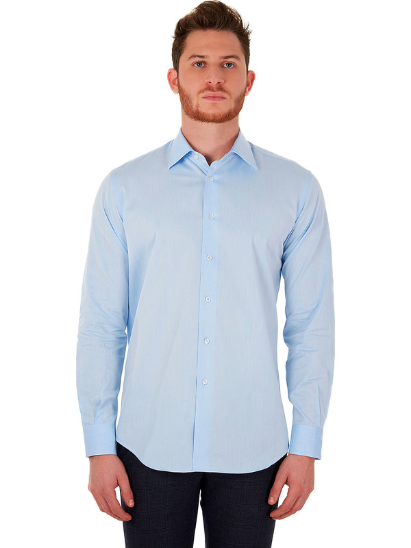 Marcus classic sky blue shirt 100% cotton