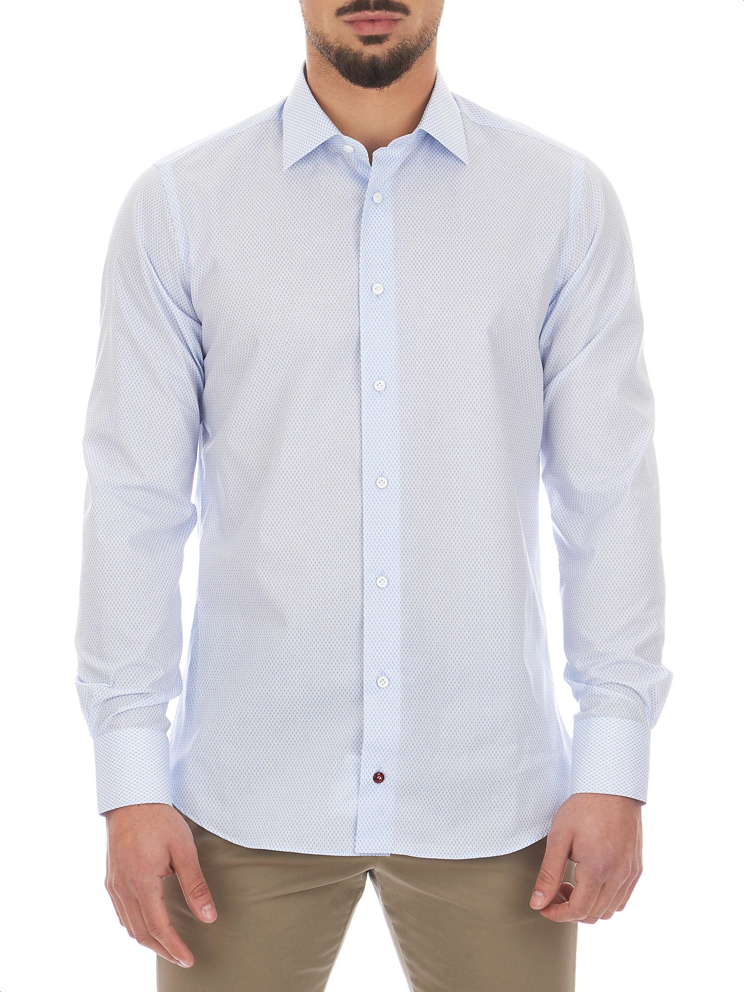 Light blue diamond-printed Càrrel shirt