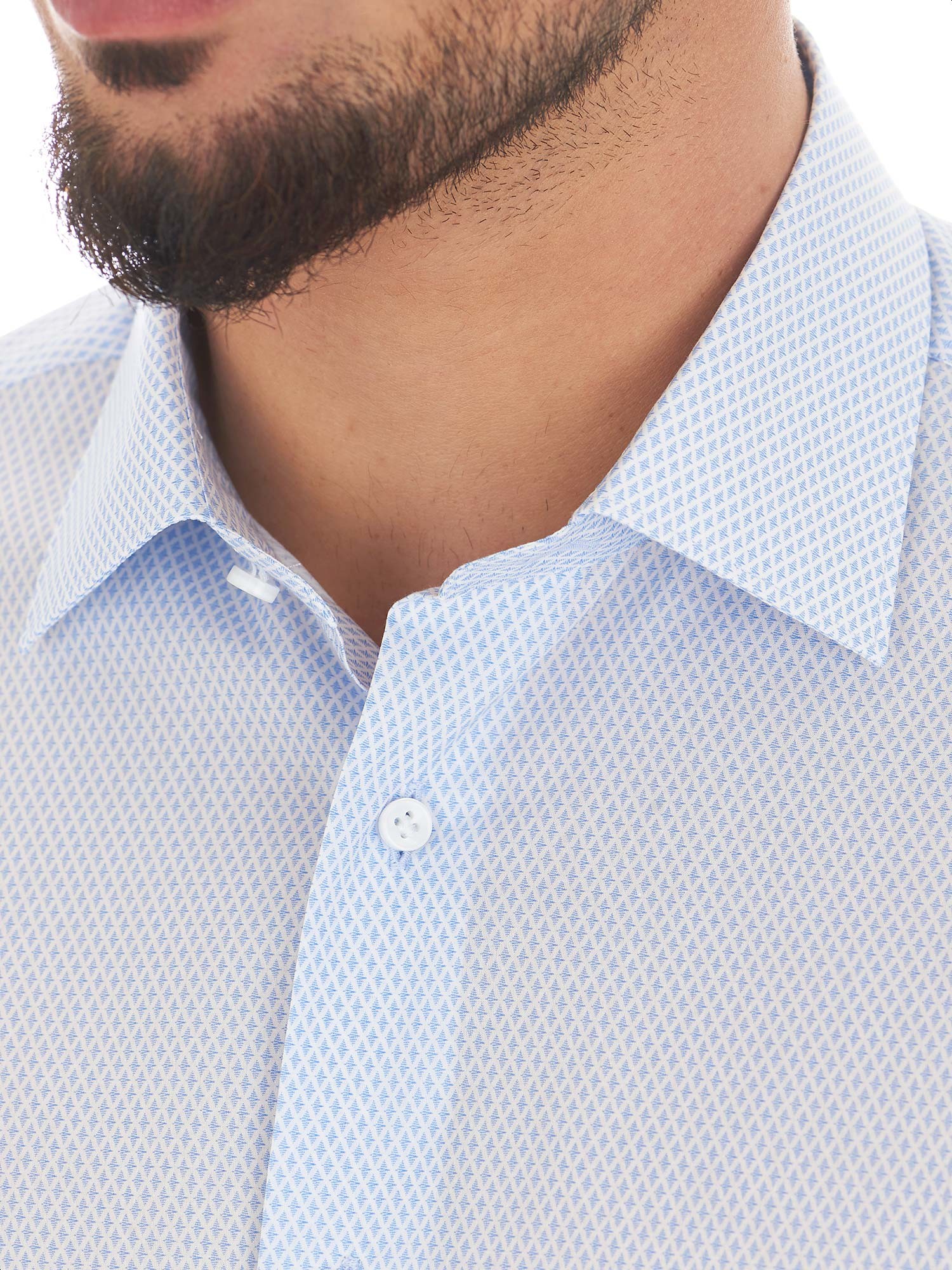 Light blue diamond-printed Càrrel shirt