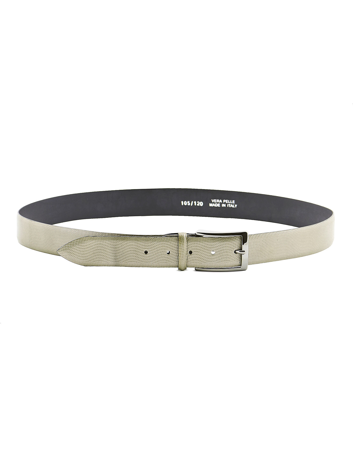 Gray formal belt in genuine leather - PDM