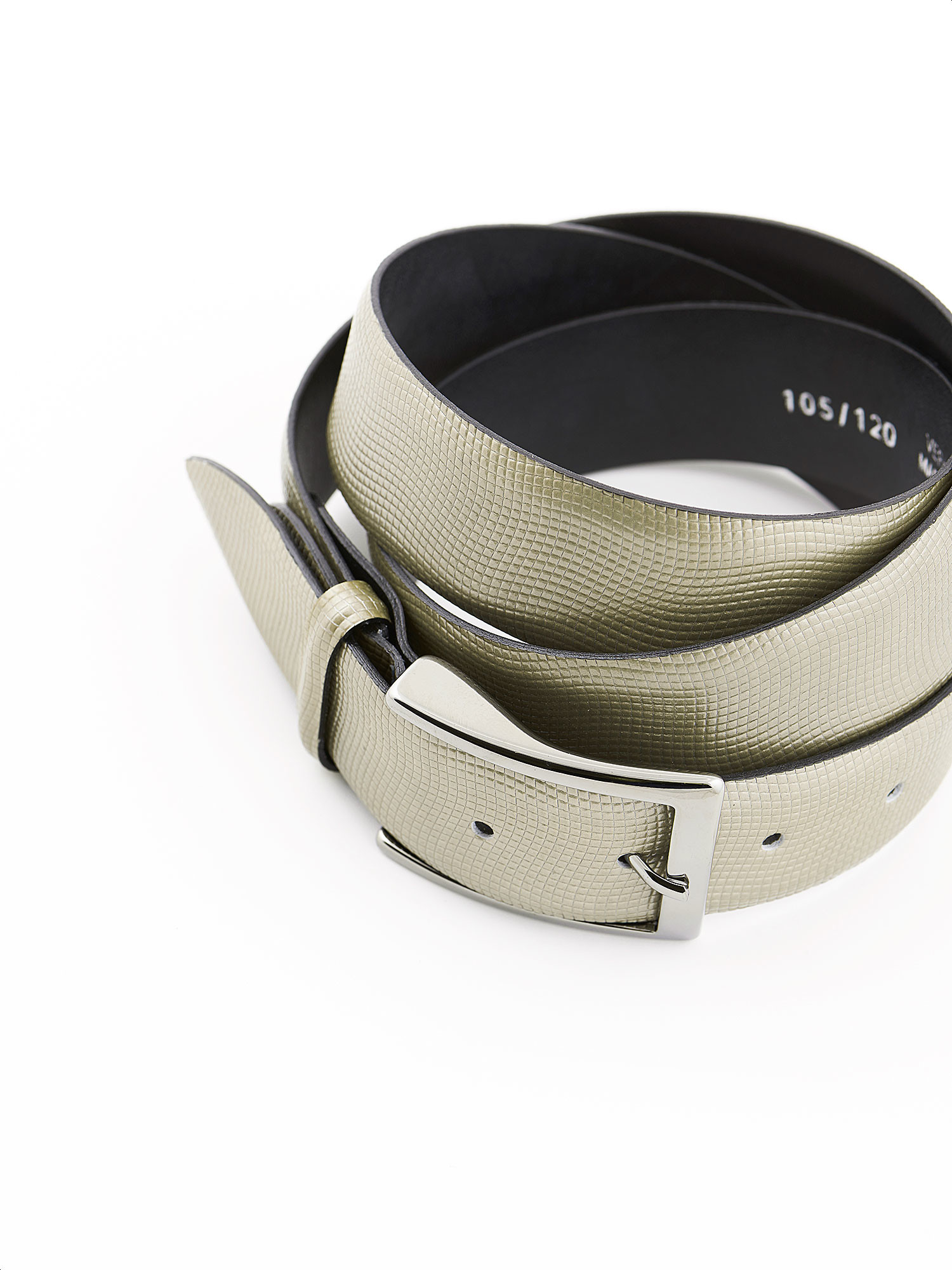 Gray formal belt in genuine leather - PDM